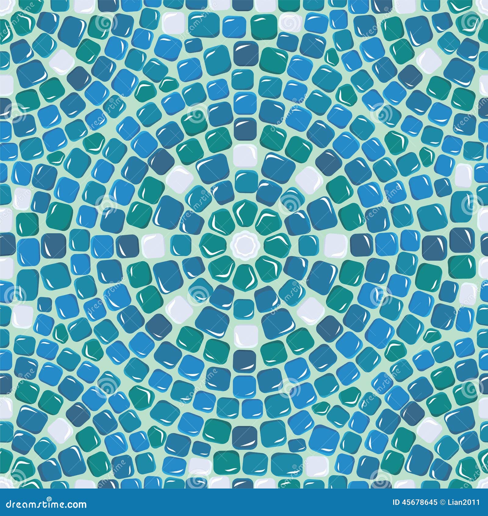 Seamless Mosaic Pattern - Blue Ceramic Tile Stock Vector - Illustration ...