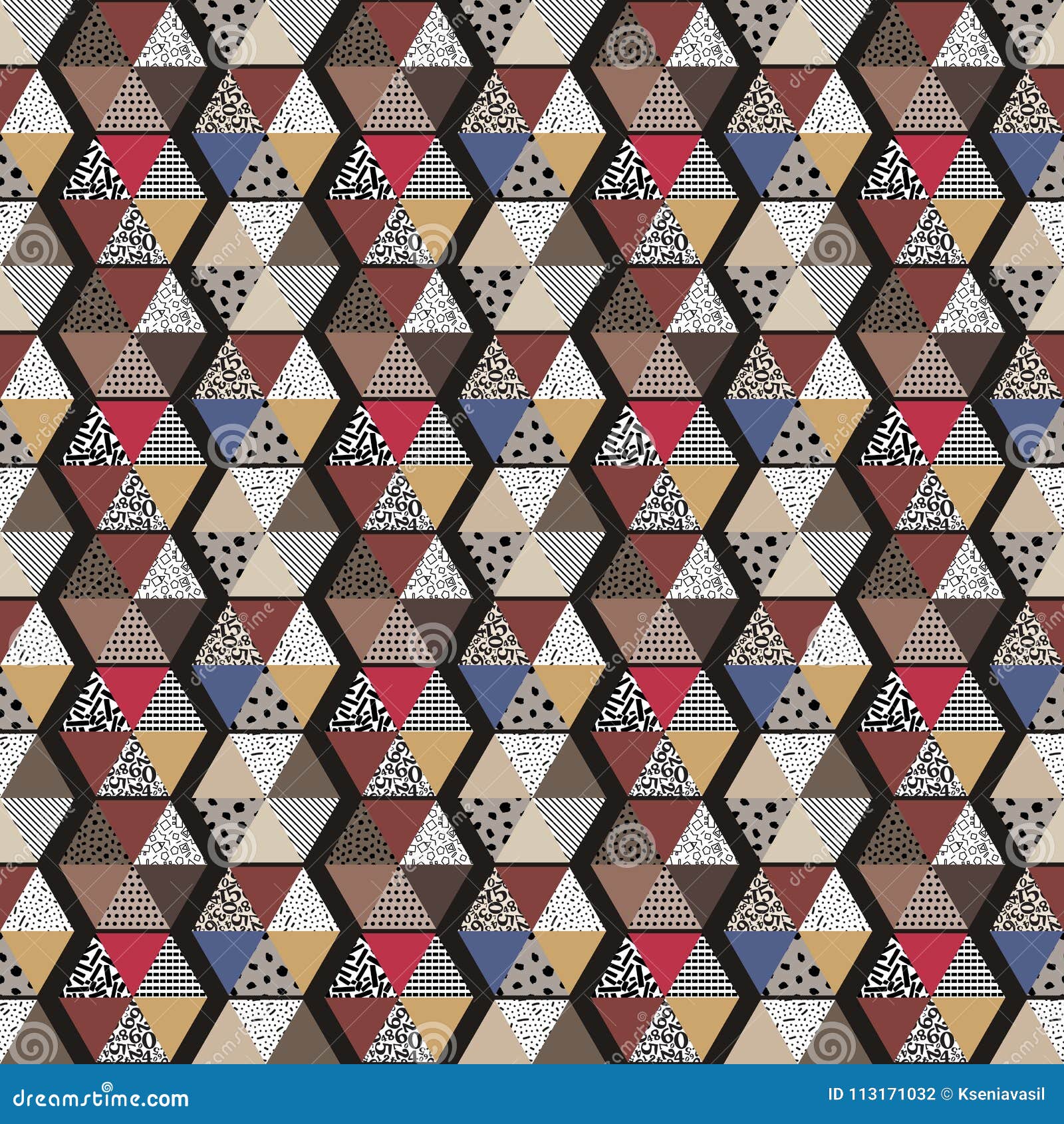 Seamless Quilt Pattern Hexahedron Stock Illustration - Illustration of ...