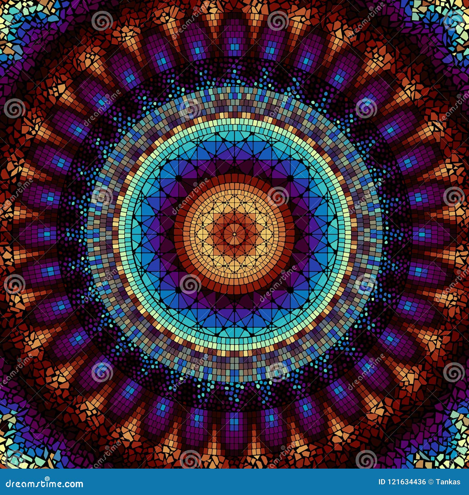 Seamless mosaic pattern stock vector. Illustration of creative - 121634436