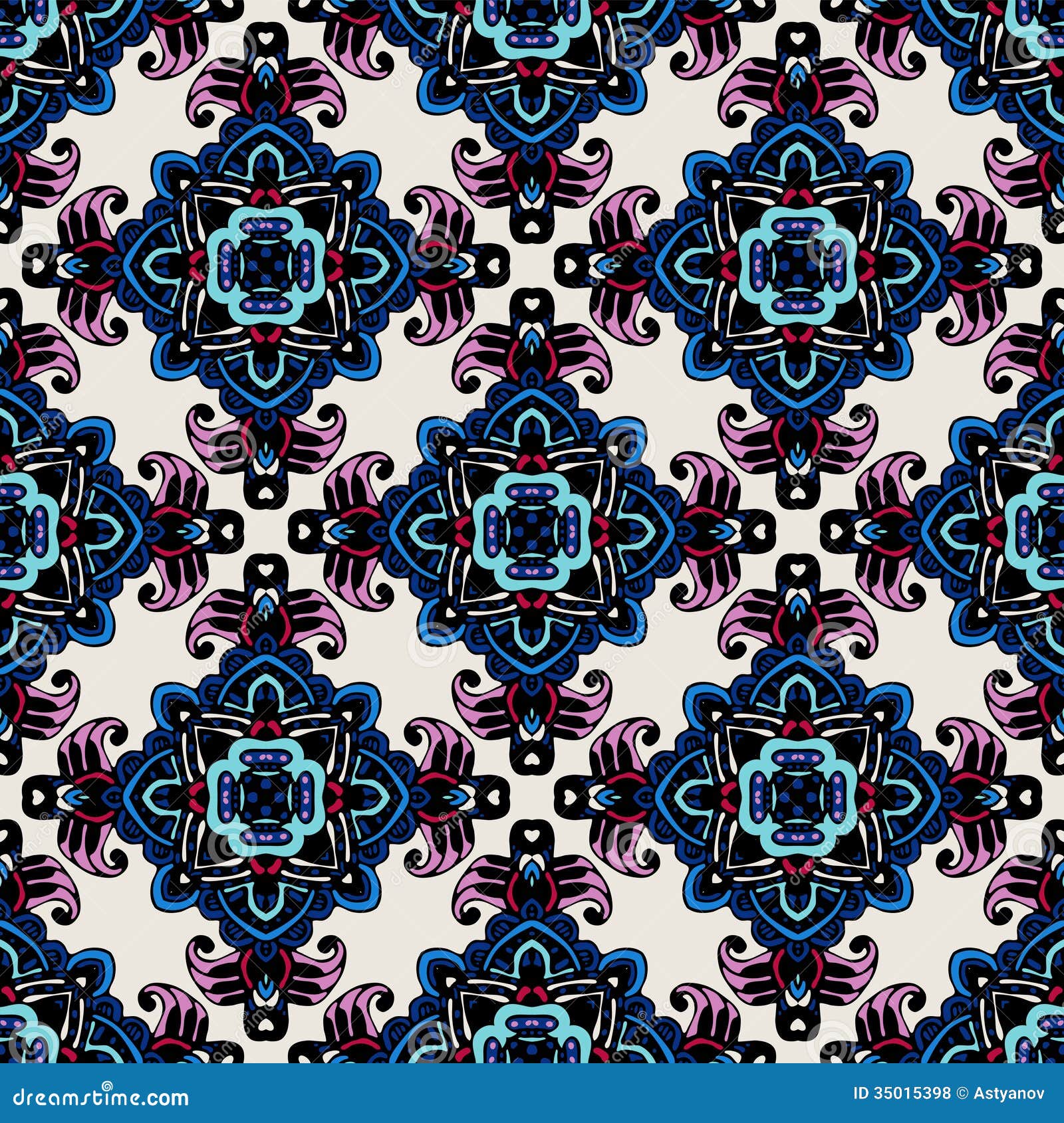 Seamless Mosaic Pattern Tiles Stock Illustration - Illustration of ...