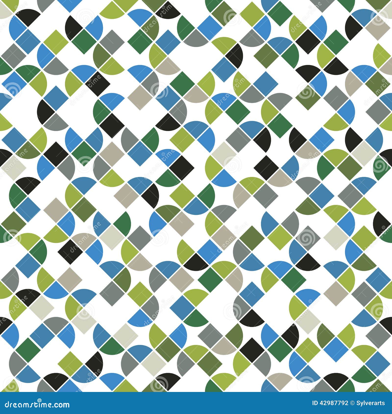 Seamless Mosaic Pattern, Vector Design. Stock Vector - Illustration of ...