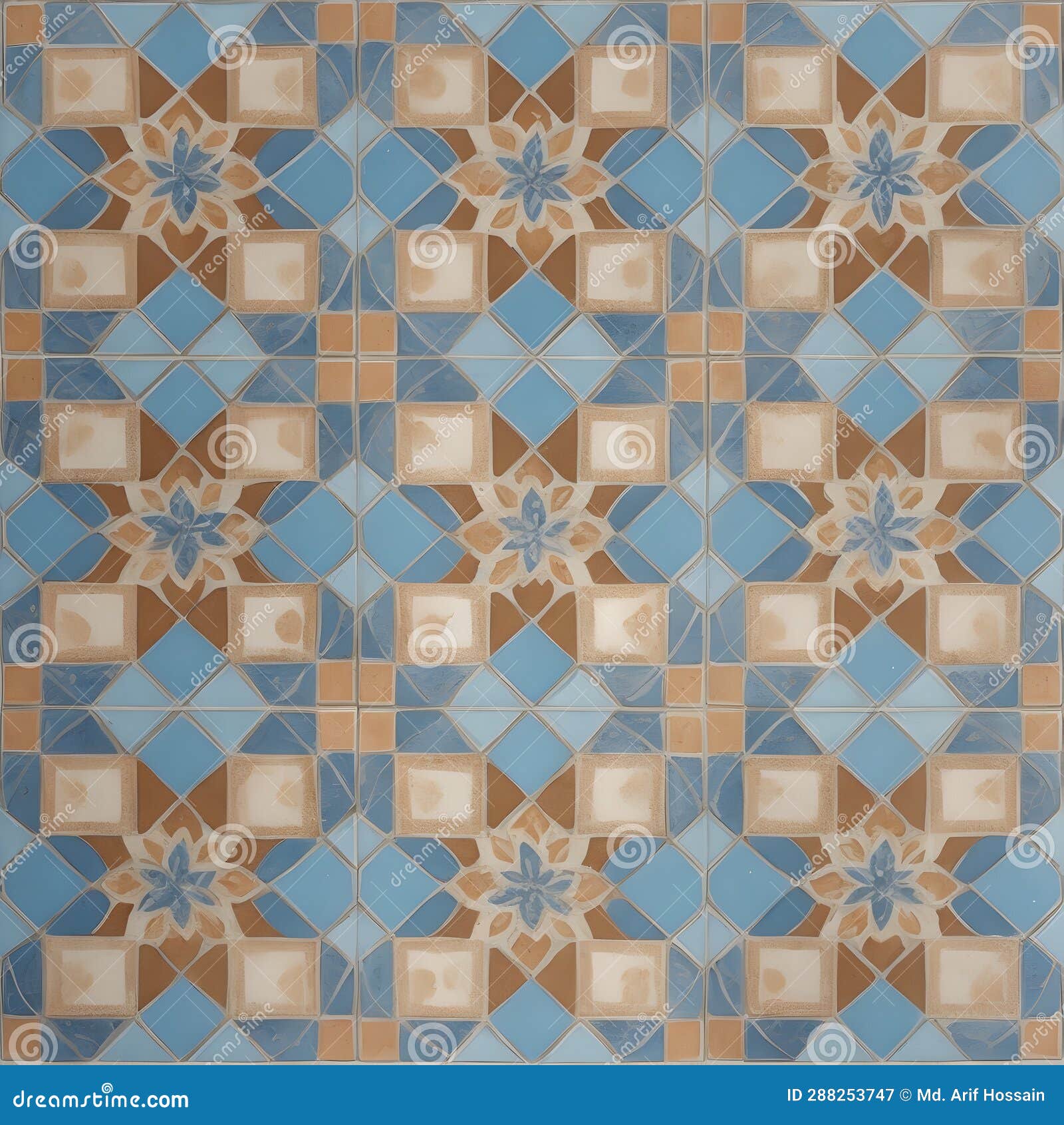 Seamless Mosaic of Portuguese Tile Pattern Design Generated by Ai Stock ...