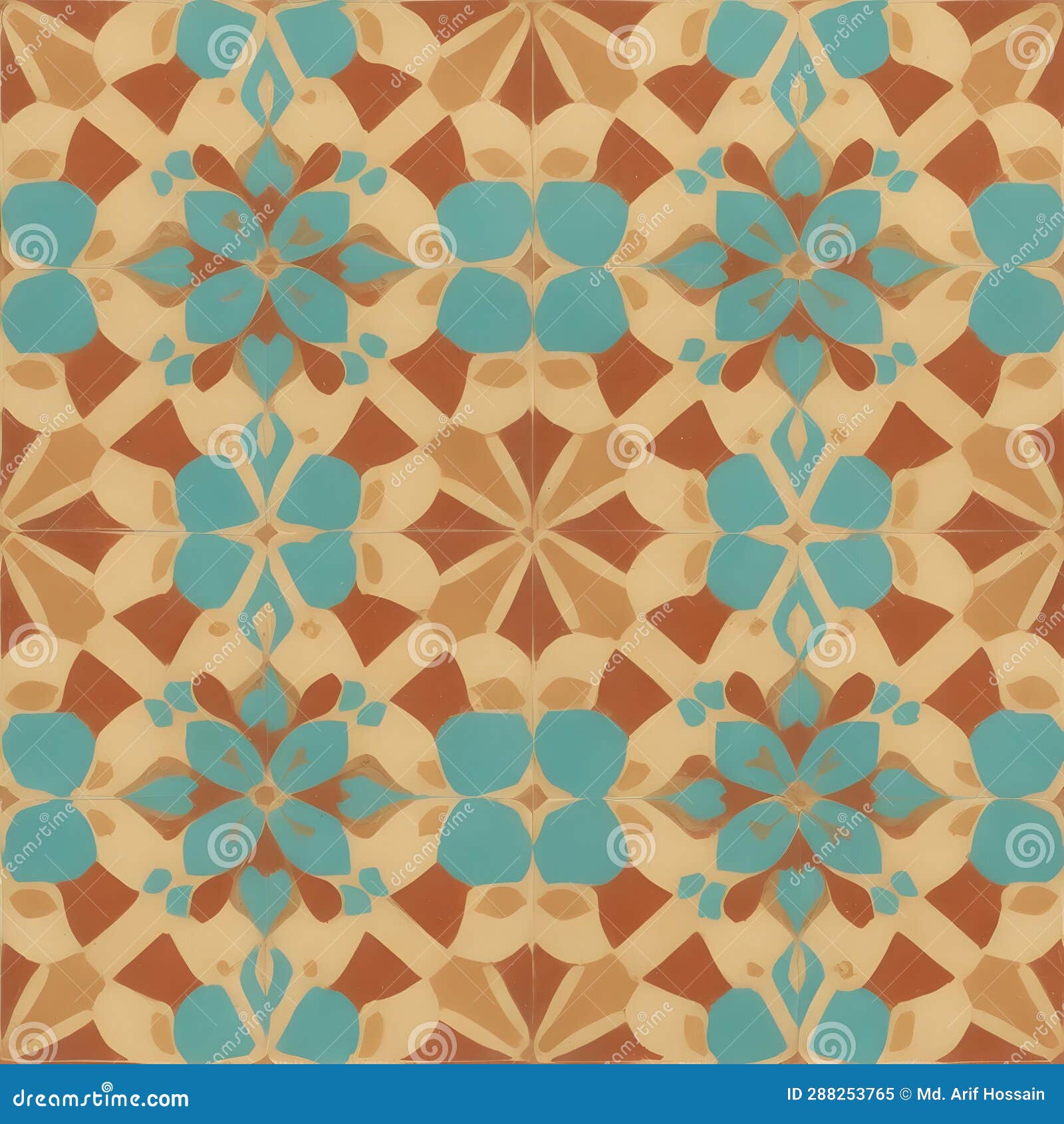 Seamless Mosaic of Portuguese Tile Pattern Design Generated by Ai Stock ...