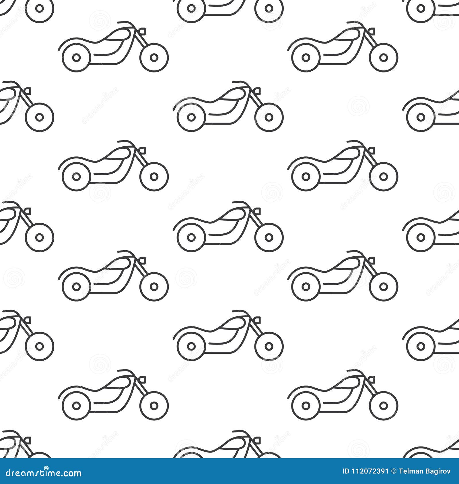 Seamless Motorcycle Pattern Cartoon Vector | CartoonDealer.com #18735683