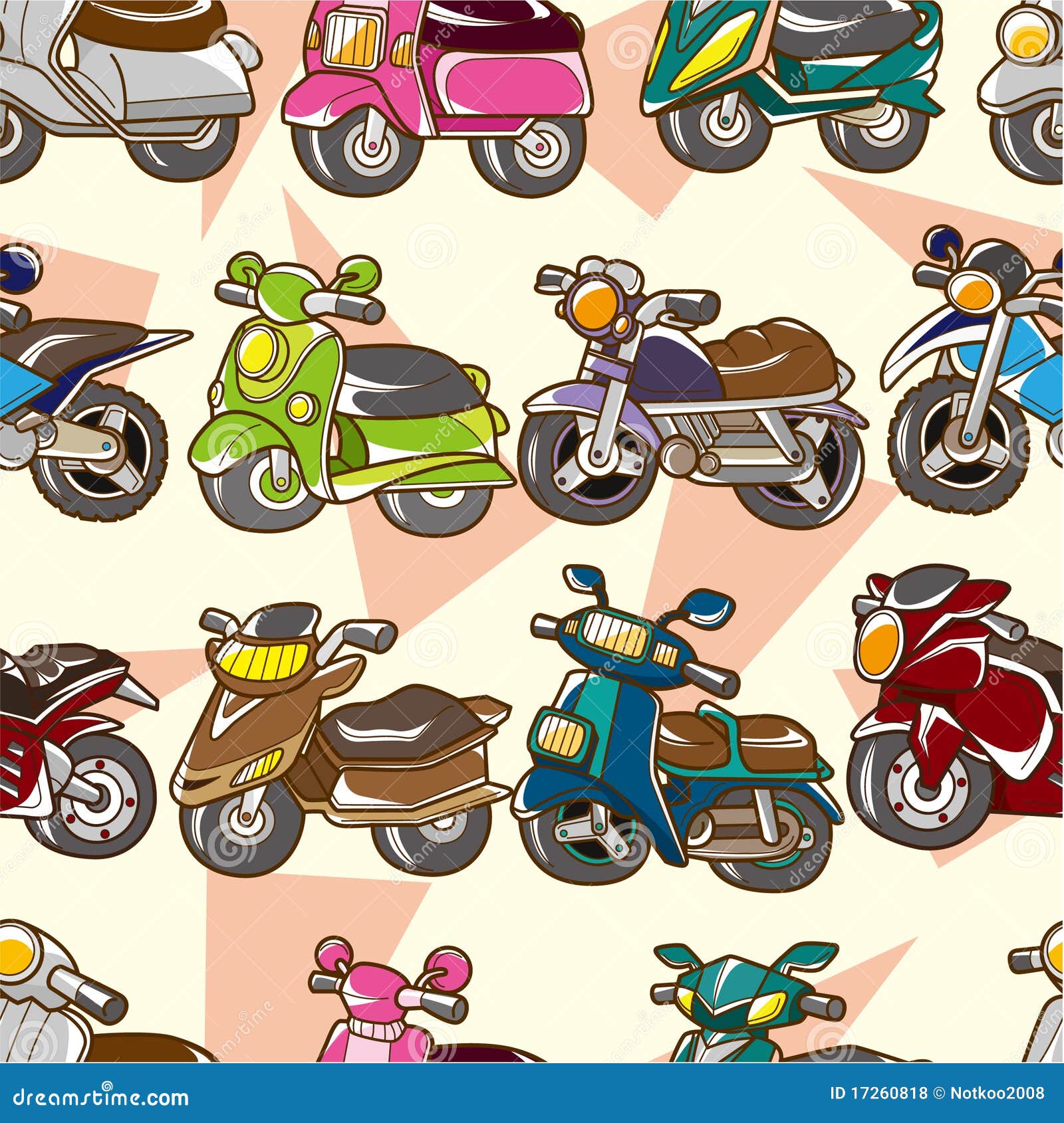 Seamless Motorcycle Pattern Stock Vector - Illustration of motocross ...