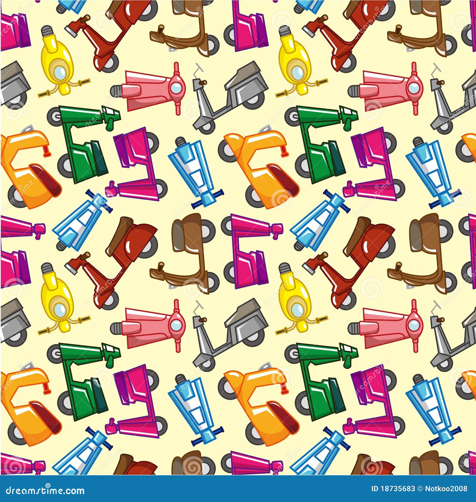 Seamless Motorcycle Pattern Stock Vector - Illustration of autobike ...