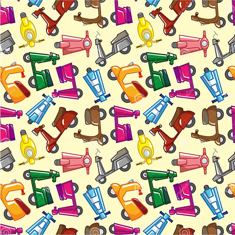 Seamless Motorcycle Pattern Stock Vector - Illustration of autobike ...