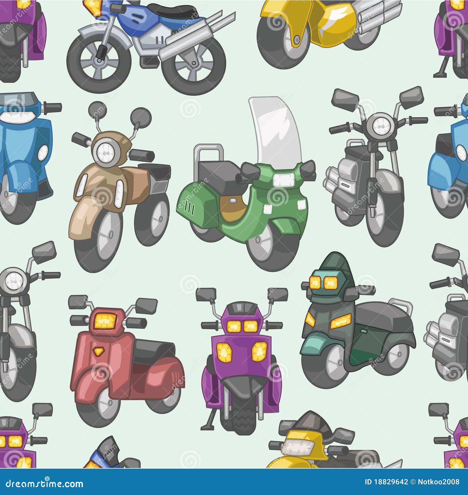 Seamless Motorcycle Pattern Stock Vector - Illustration of autocycle ...
