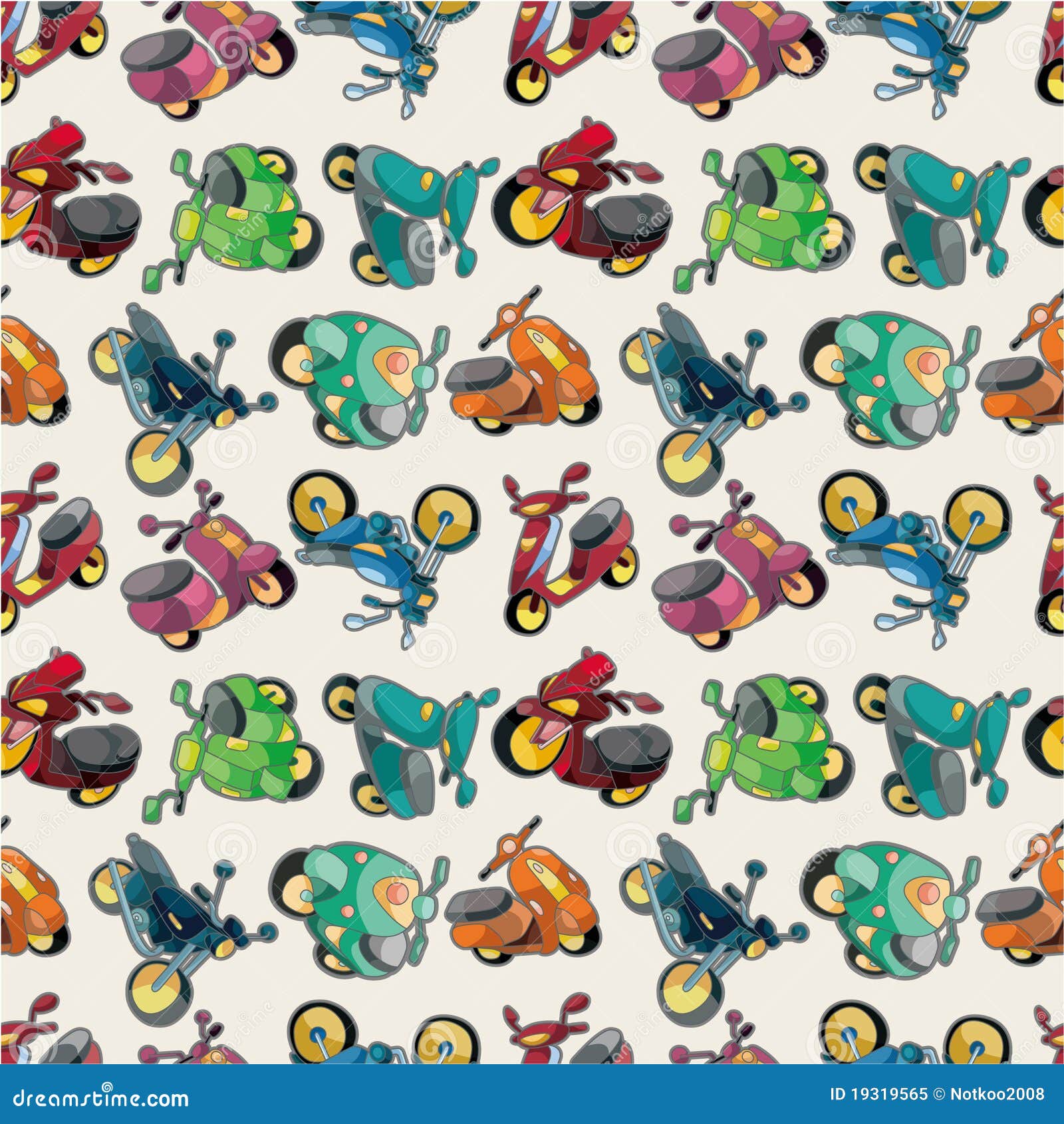 Seamless Motorcycles Pattern Vector Illustration | CartoonDealer.com ...