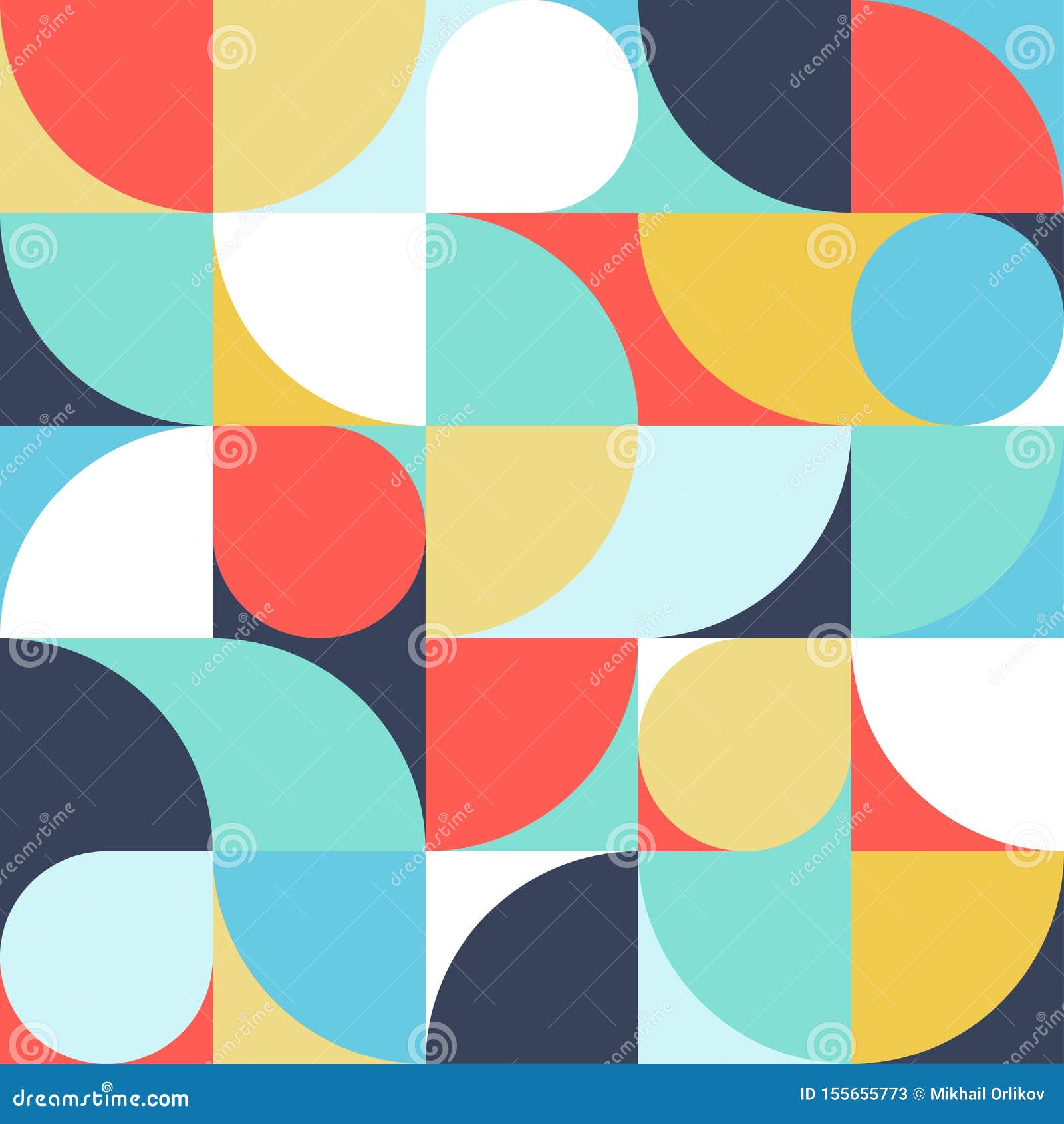 Seamless Mottled Abstract Geometric Print. Vector Multi Colored ...