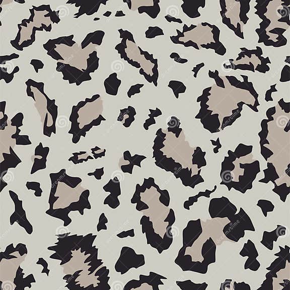 Seamless Mountains Snow Leopard Skin Pattern. Vector Stock Vector ...