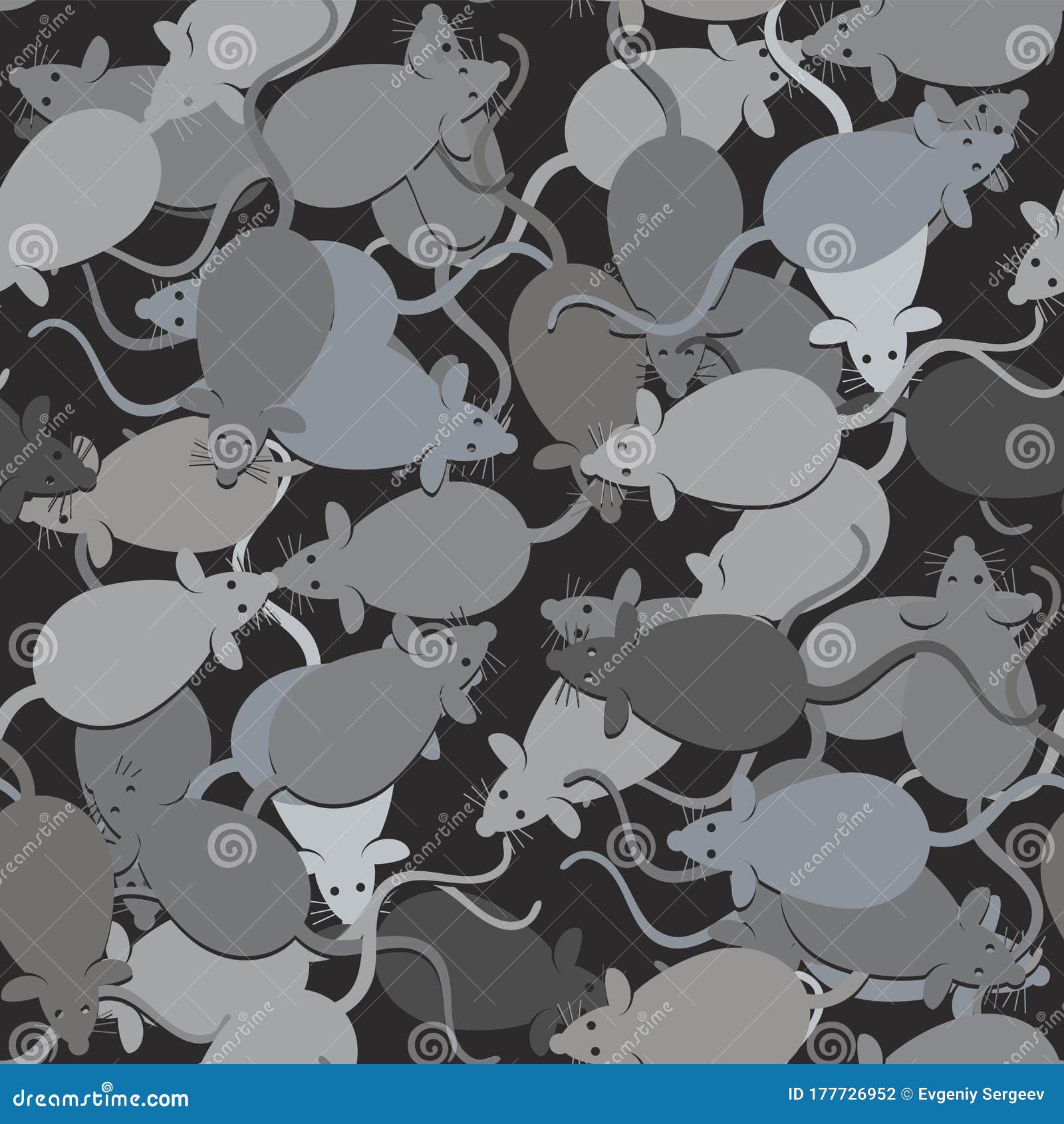 Seamless Mouse Pattern On A Dark Background. Vector Image ...
