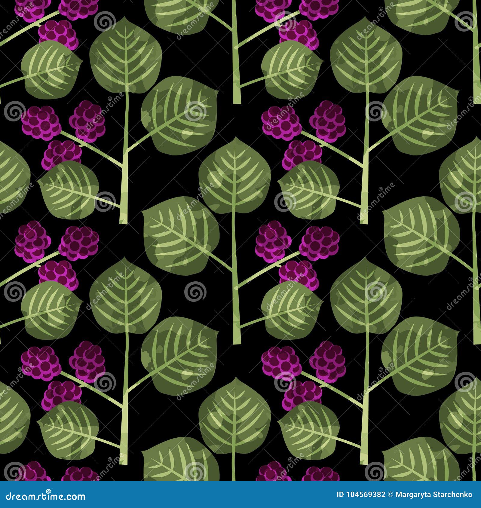 Seamless mulberry pattern stock vector. Illustration of leave - 104569382