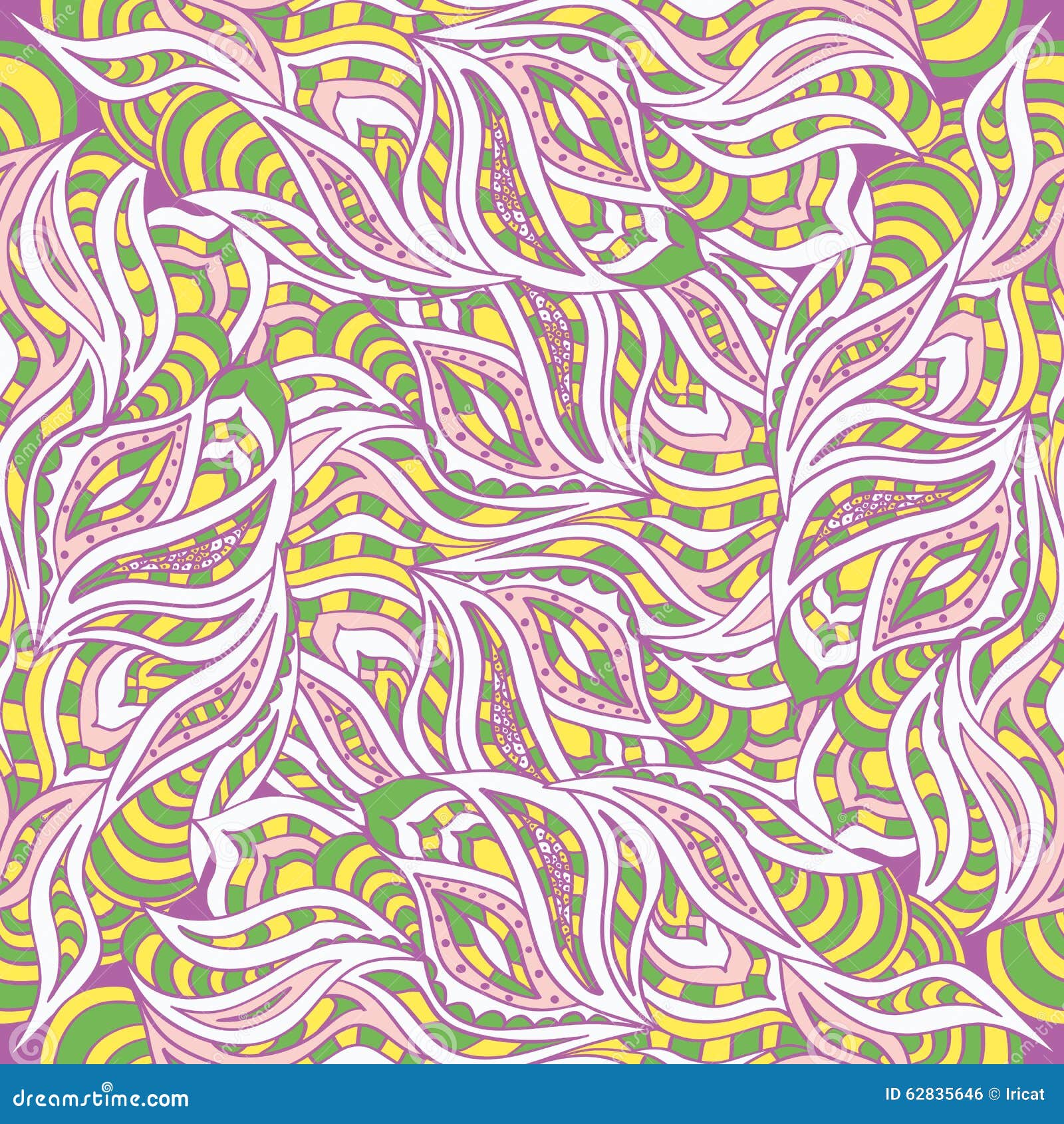 Seamless Multi-colored Wave Pattern Doodle. Stock Vector - Illustration ...