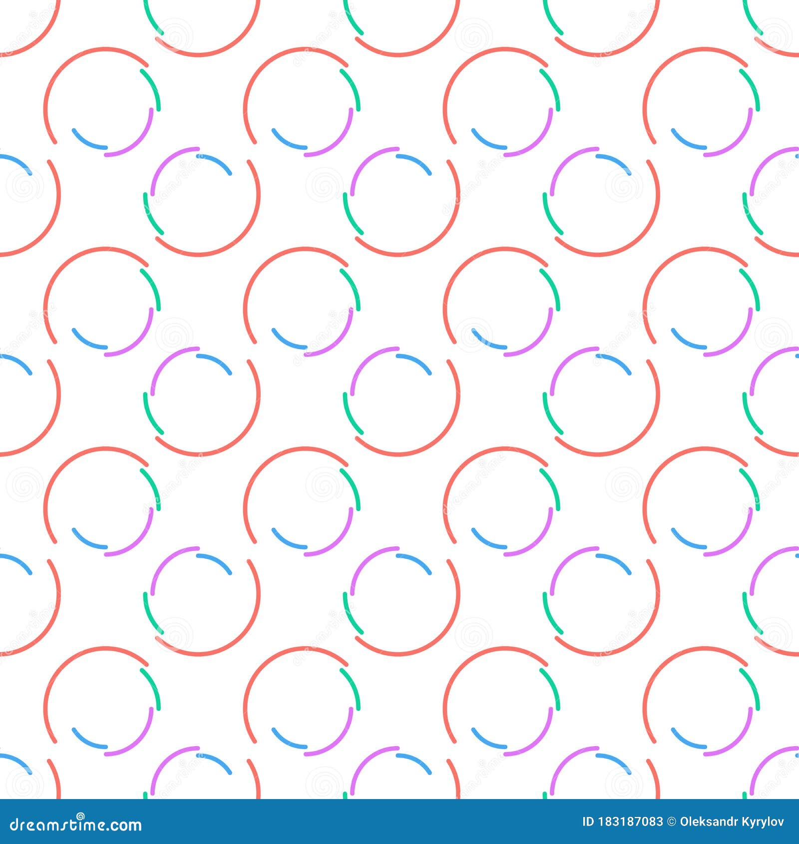 Seamless Multicolored Fituristic Half Circles Seamless Pattern Tech ...