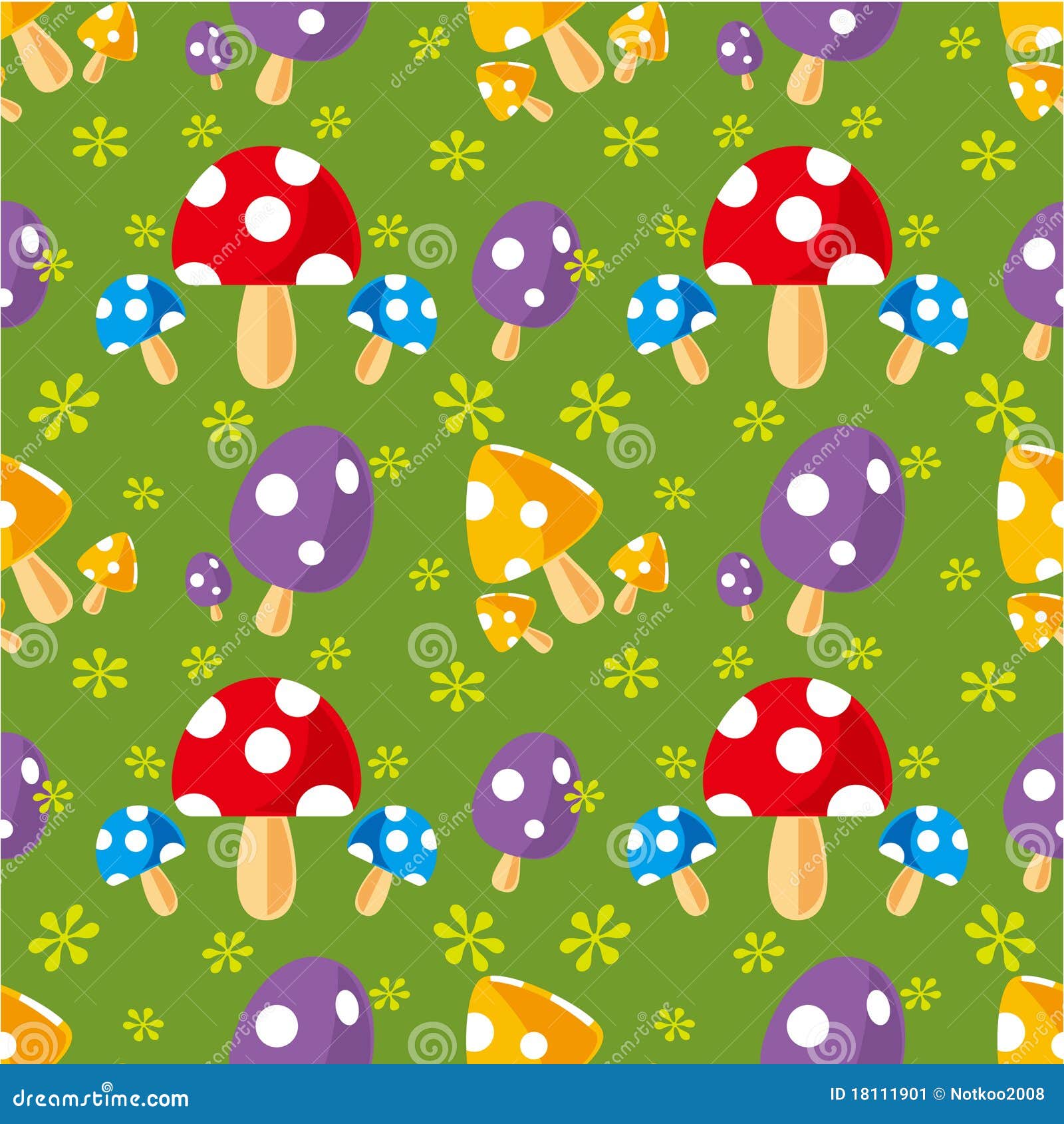 Seamless mushroom pattern stock vector. Illustration of color - 18111901