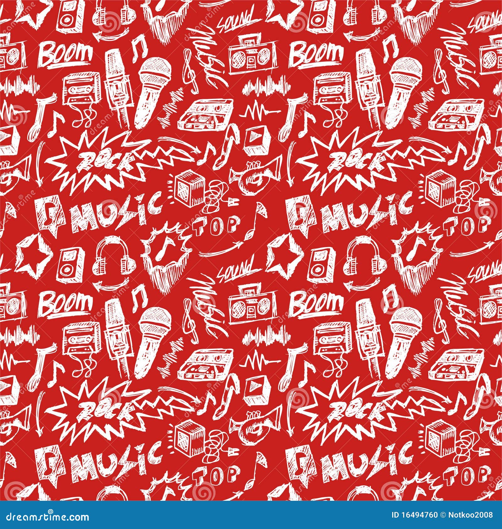 Seamless Music Background With Musical Notes And Grunge Texture ...