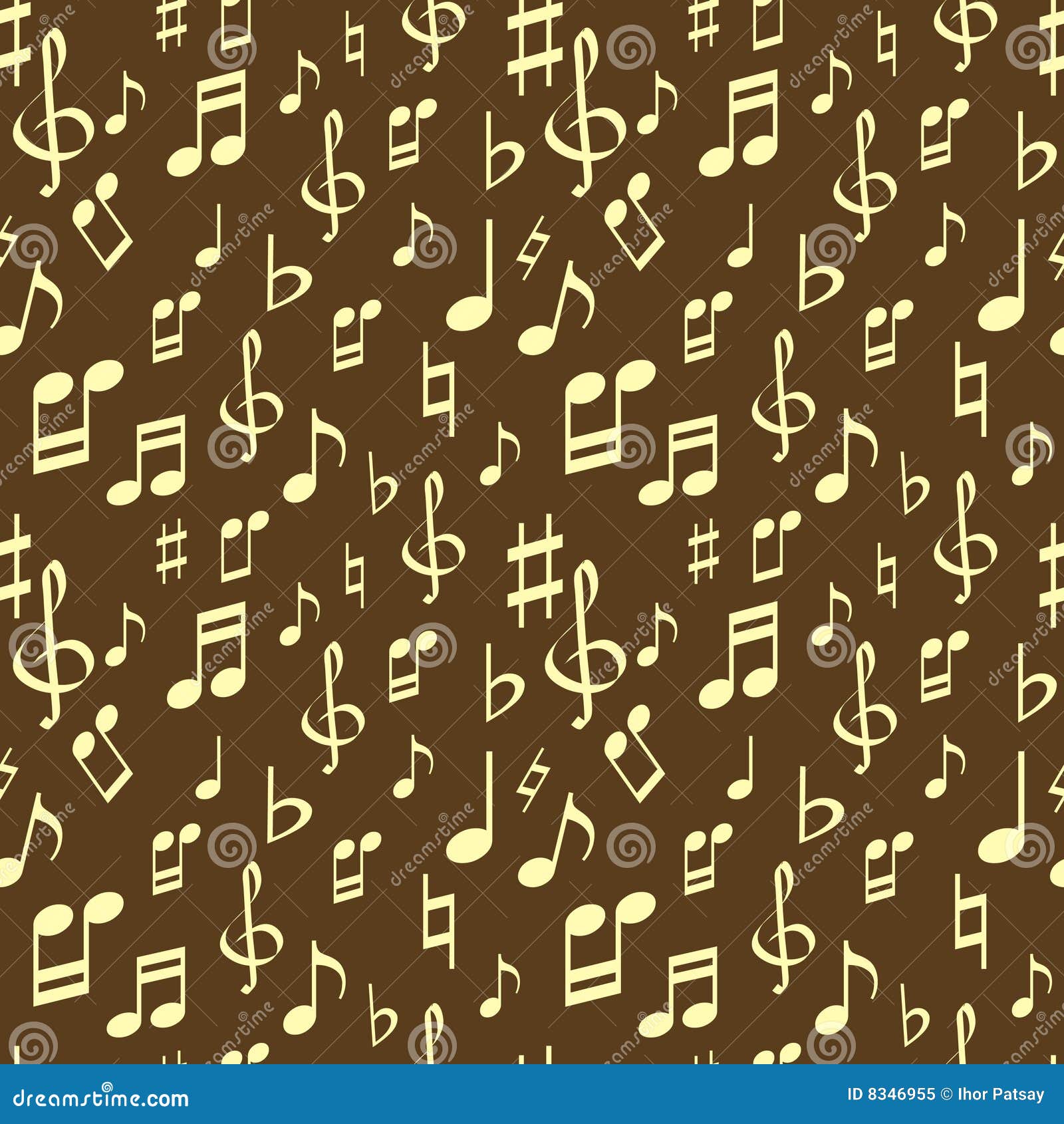 Seamless music pattern stock vector. Illustration of wallpaper - 8346955