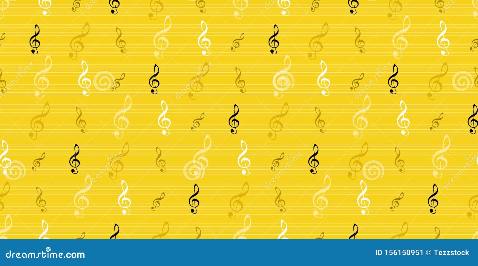 Seamless Musical Treble Clef Background Stock Vector - Illustration of ...
