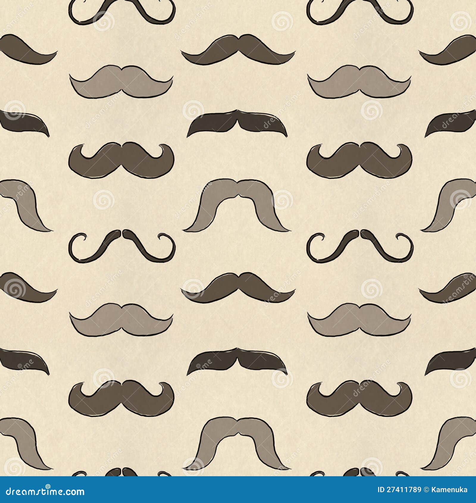 Seamless Mustache Pattern Cartoon Vector | CartoonDealer.com #31066481
