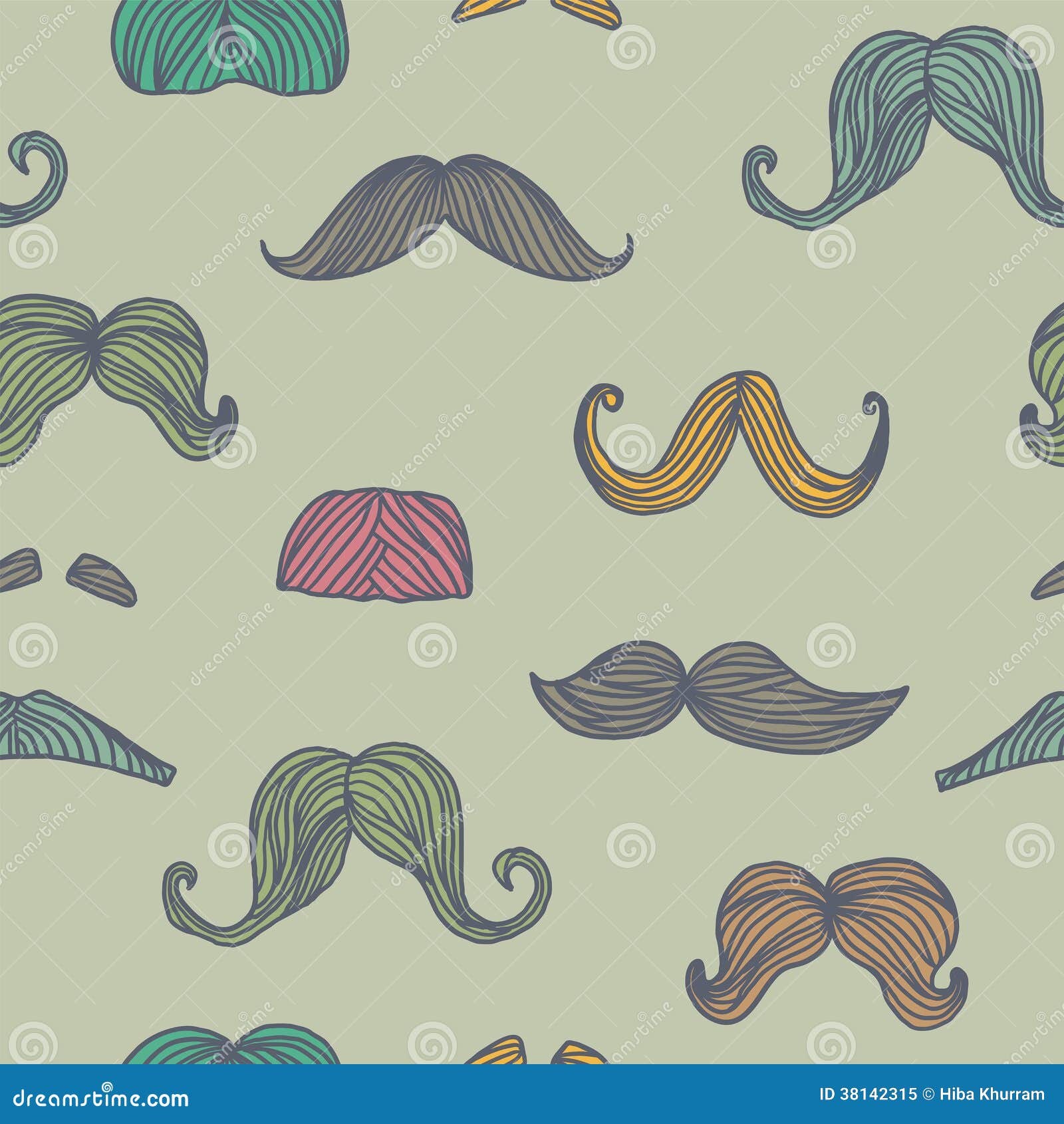 Seamless mustache pattern stock illustration. Illustration of mask ...