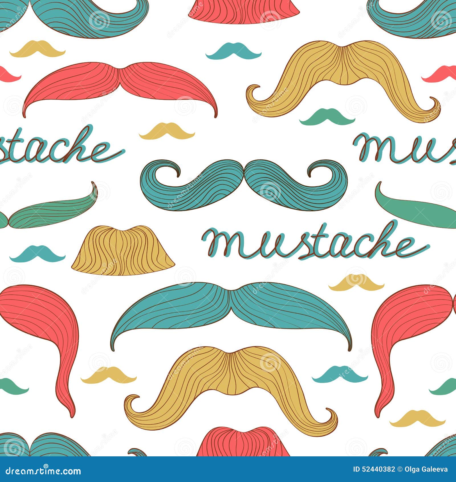 Seamless mustache pattern stock vector. Illustration of father - 52440382