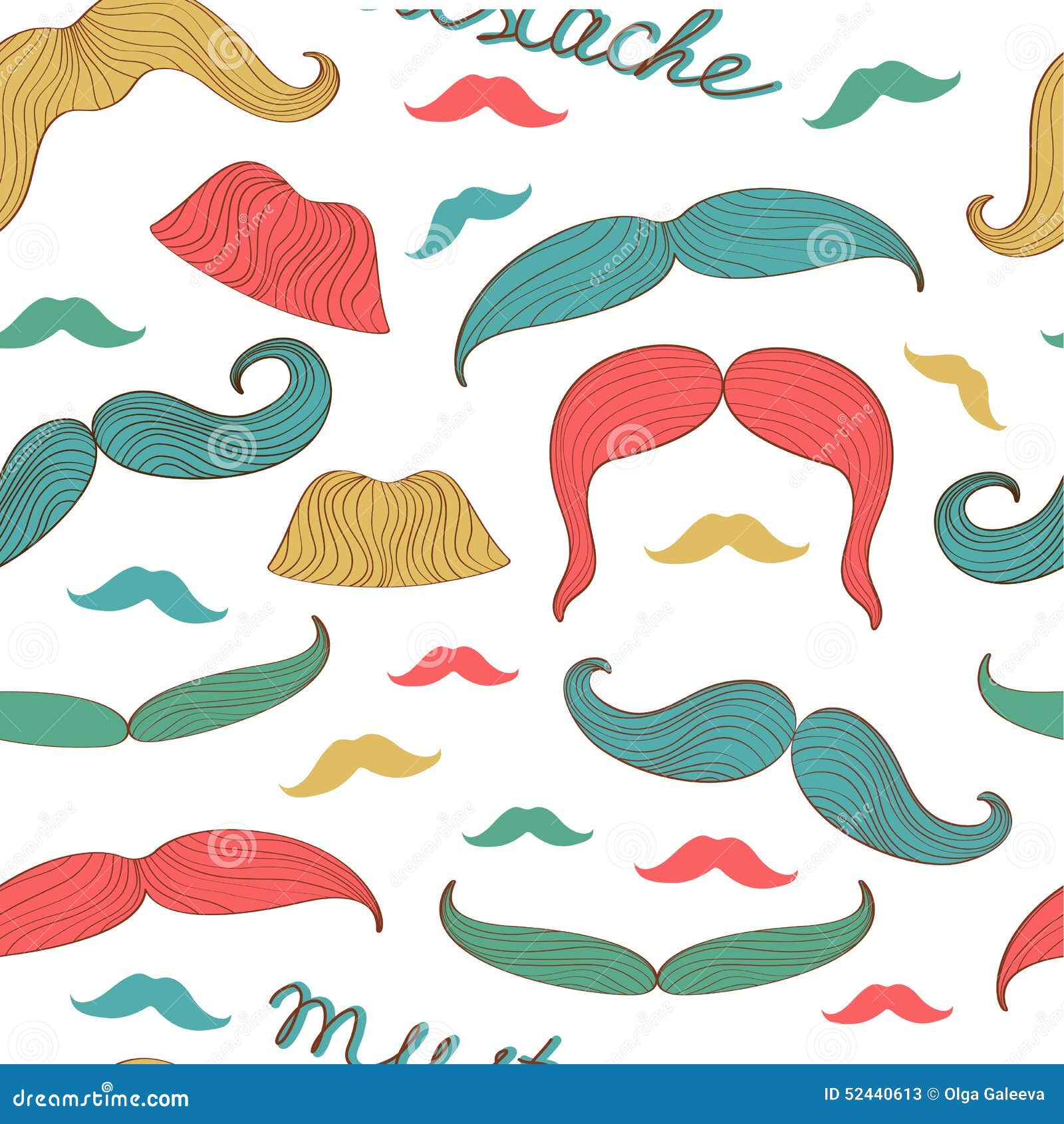 Seamless mustache pattern stock vector. Illustration of postcard - 52440613