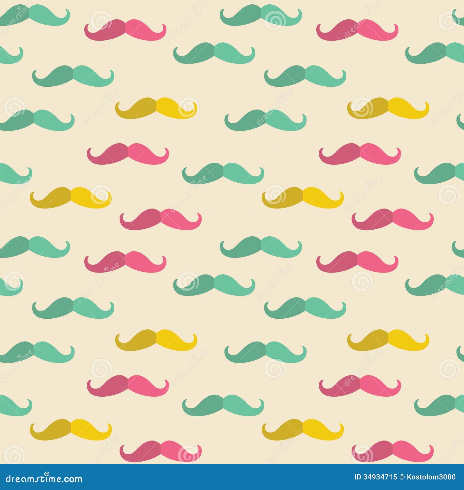 Colorful Mustache Background