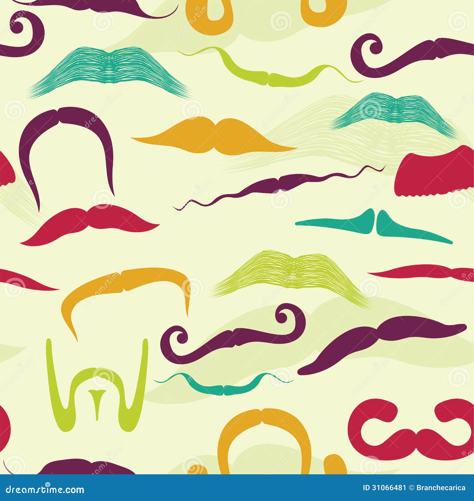 Seamless mustache pattern stock vector. Illustration of chin - 31066481