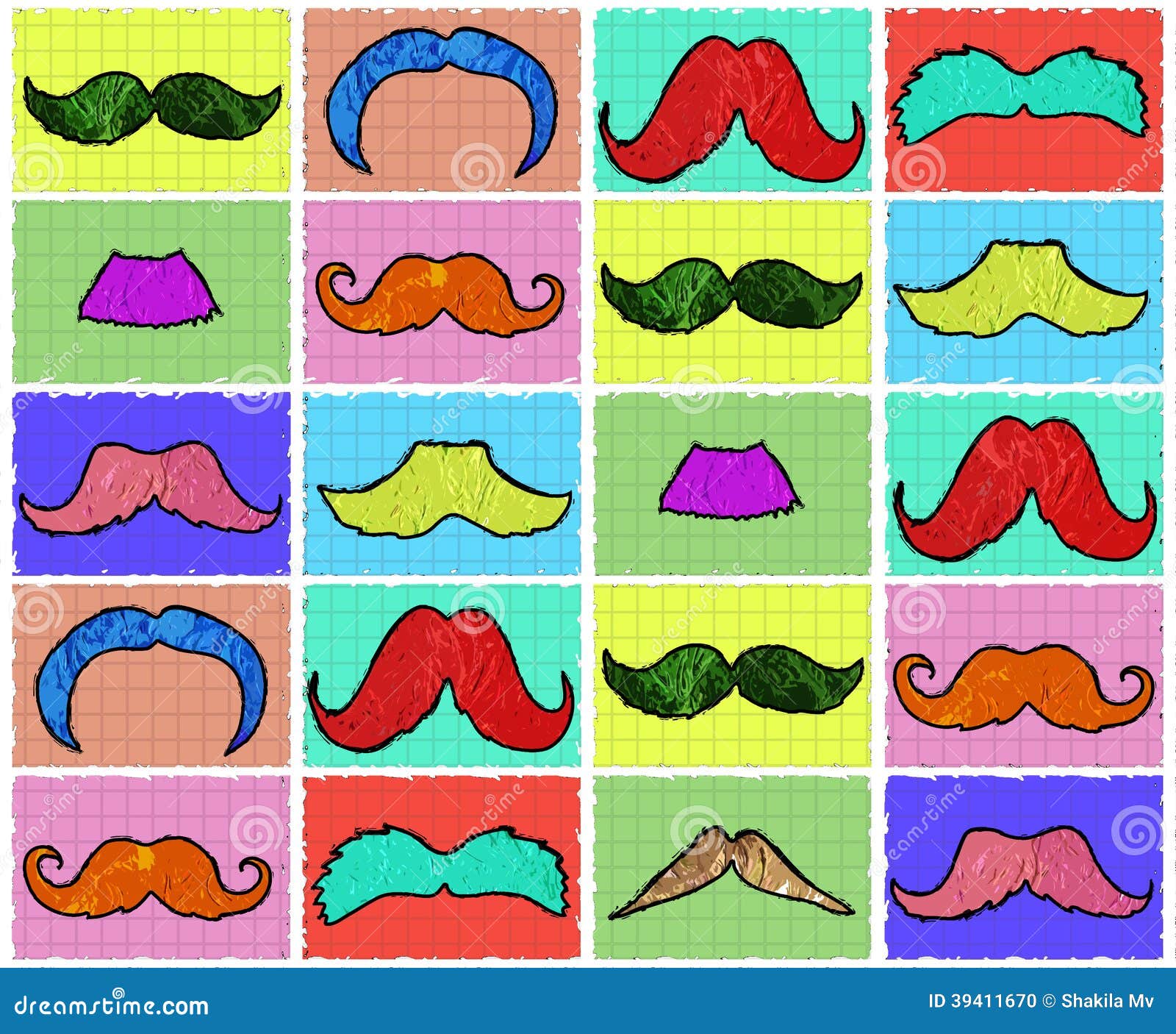 Seamless Mustaches pattern stock illustration. Illustration of group ...