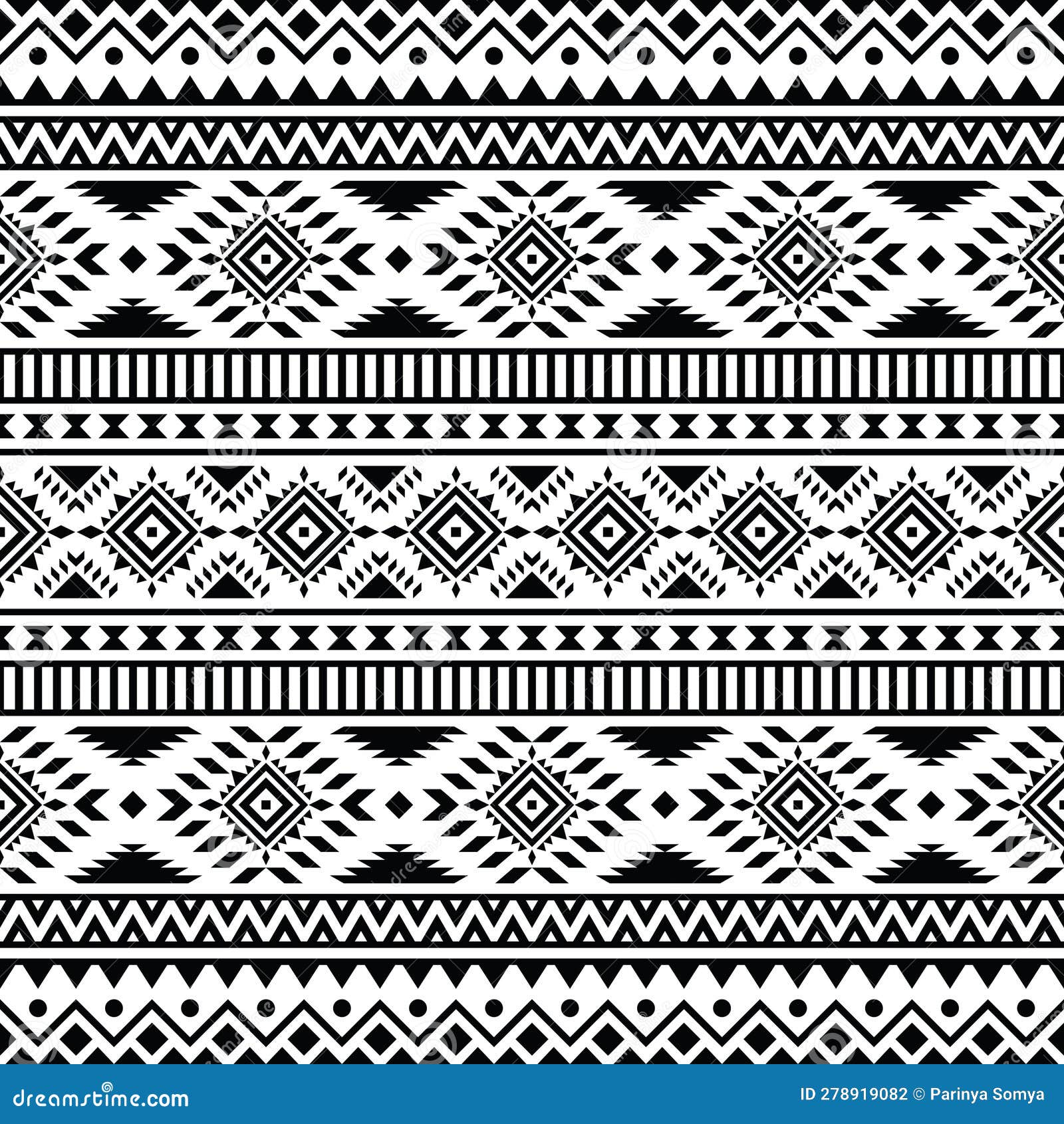 Seamless Native Pattern with Unique Tribal Background Design. Aztec ...