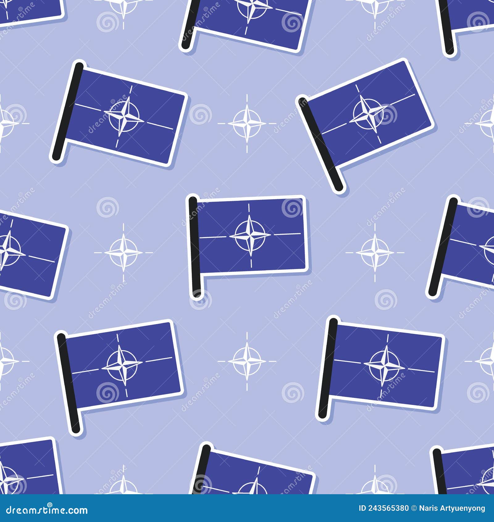 Seamless NATO Flag Sticker Pattern Stock Vector - Illustration of north ...