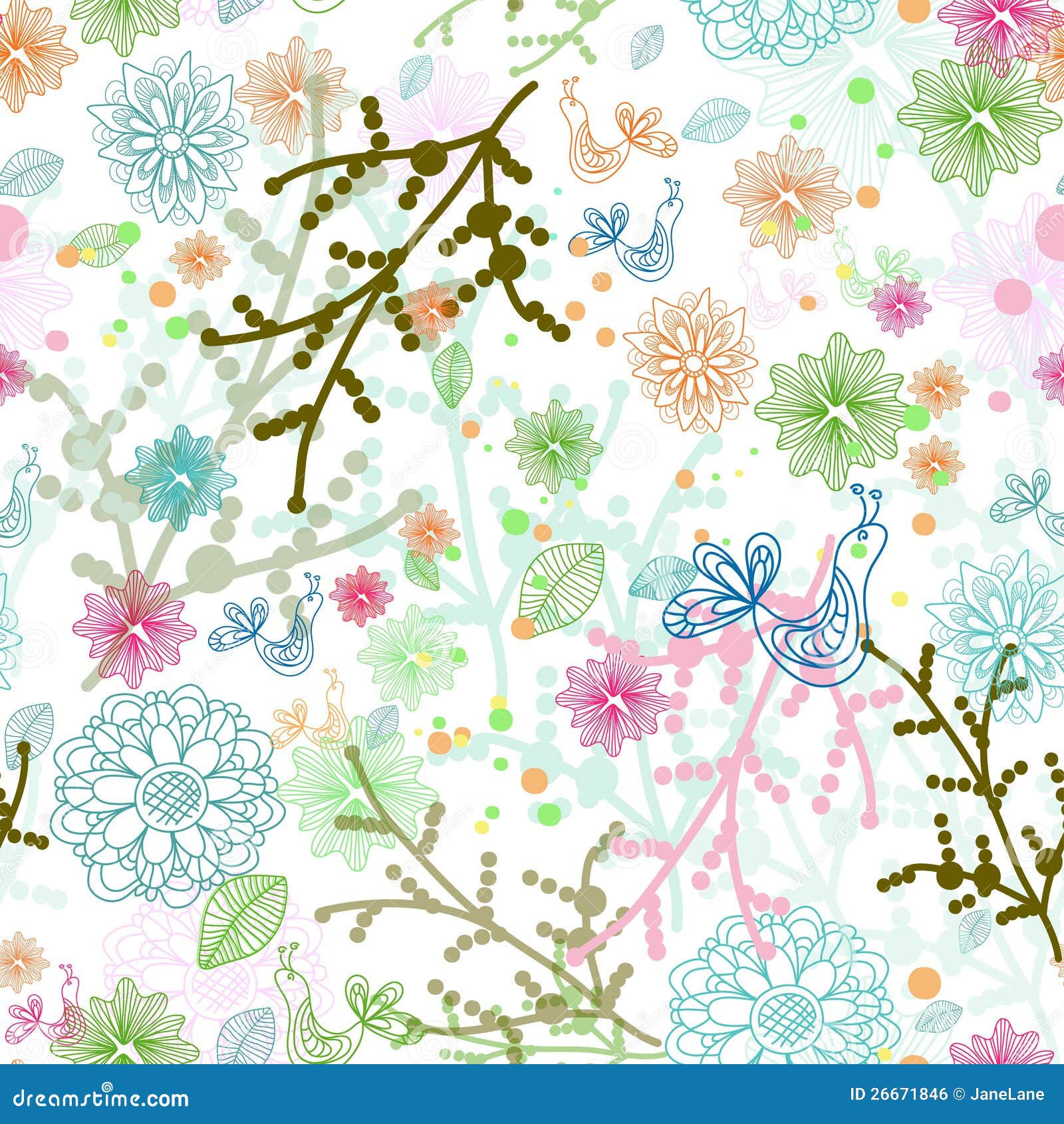 Seamless natural pattern stock vector. Illustration of colorful - 26671846