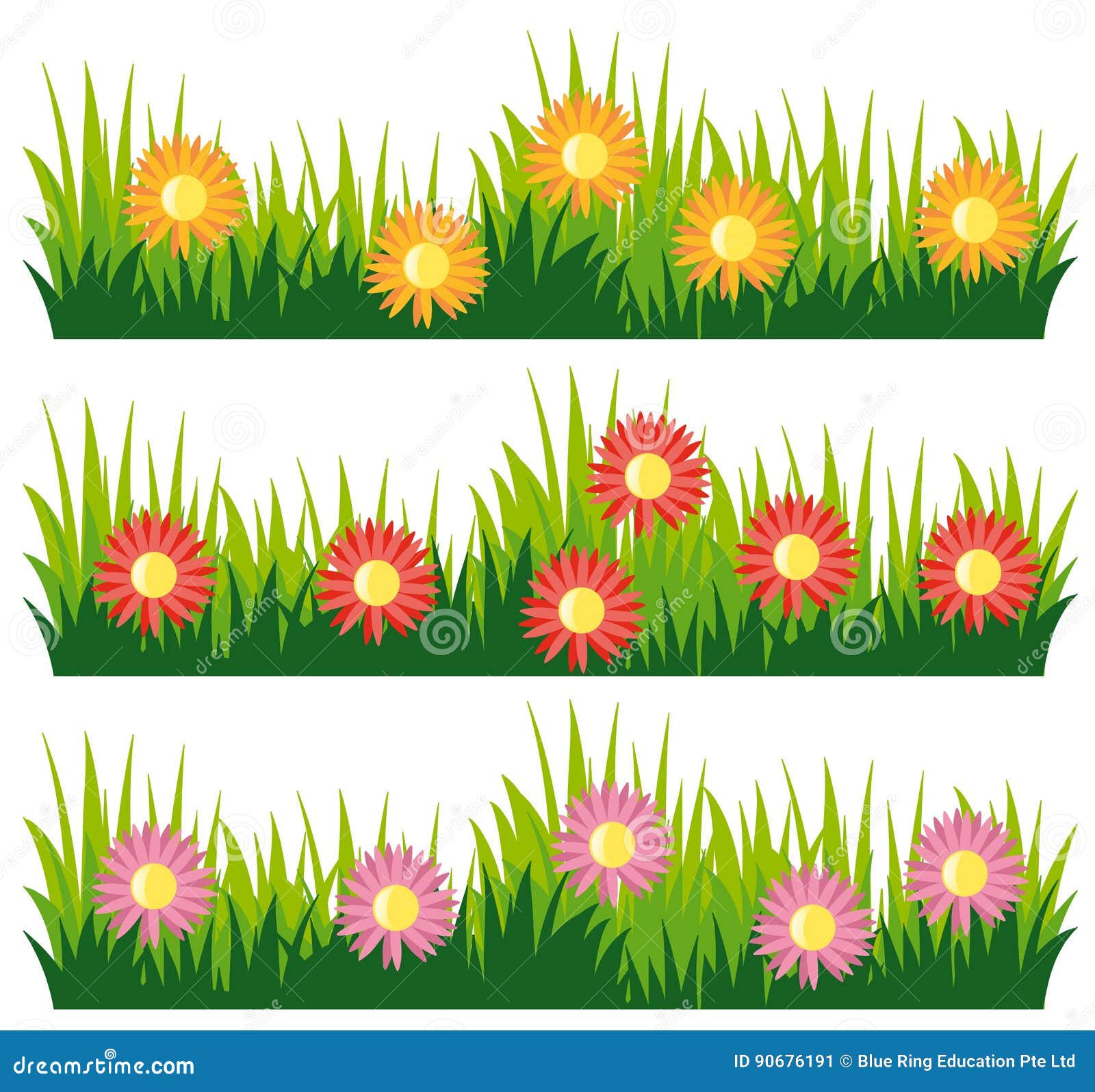 Seamless Nature Design with Flowers Stock Vector - Illustration of ...