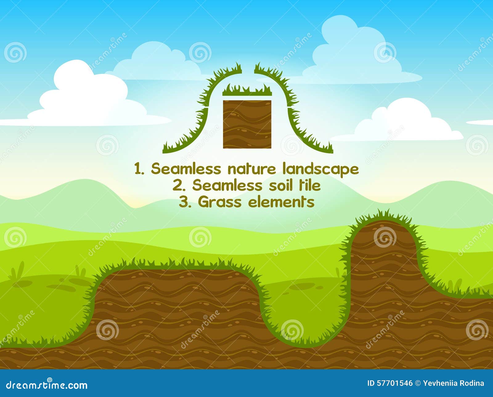Seamless Nature Landscape with Soil Tile Stock Illustration ...