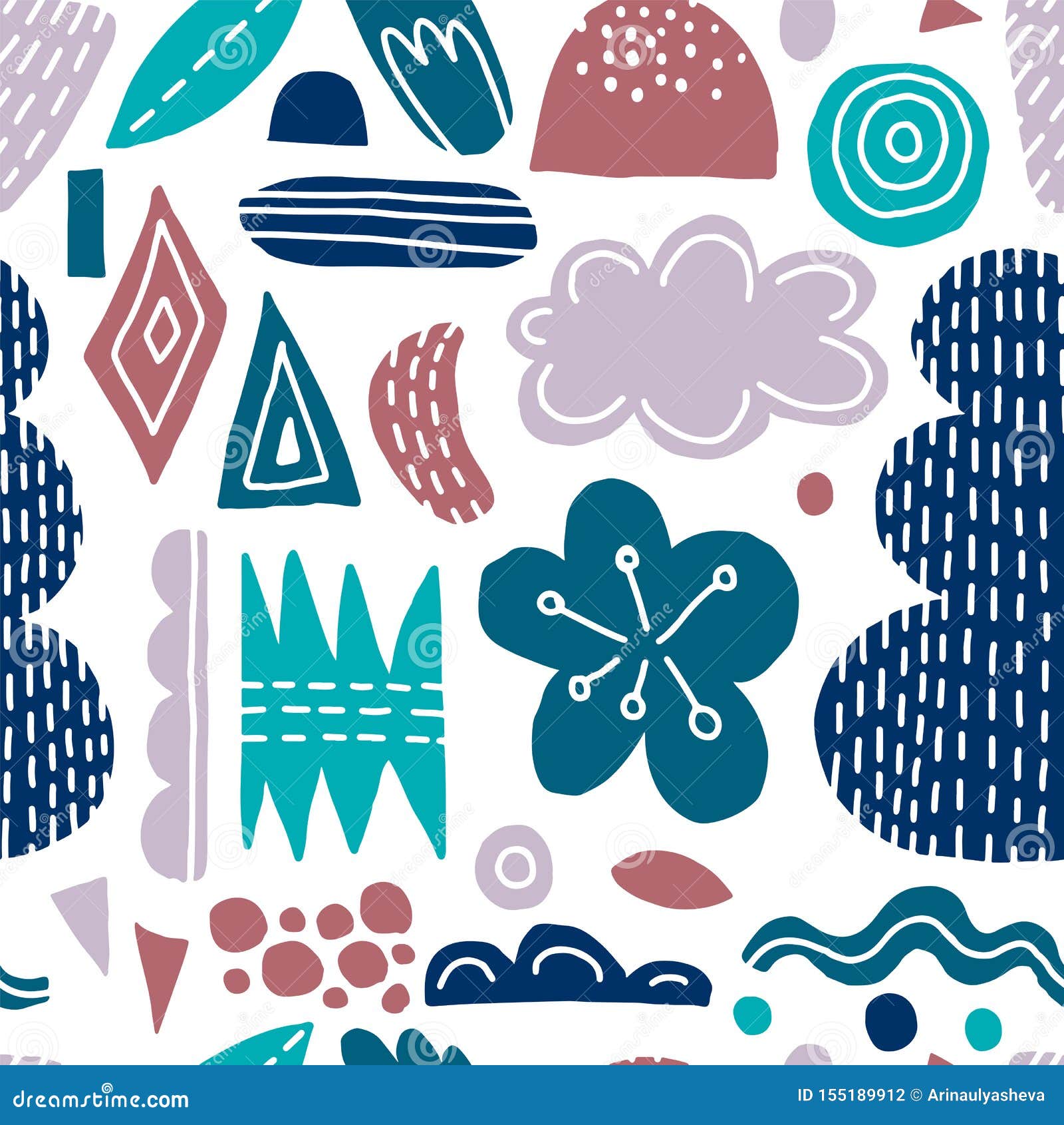 Seamless Nature Pattern, Hand Drawn Style. Background Abstract Texture ...