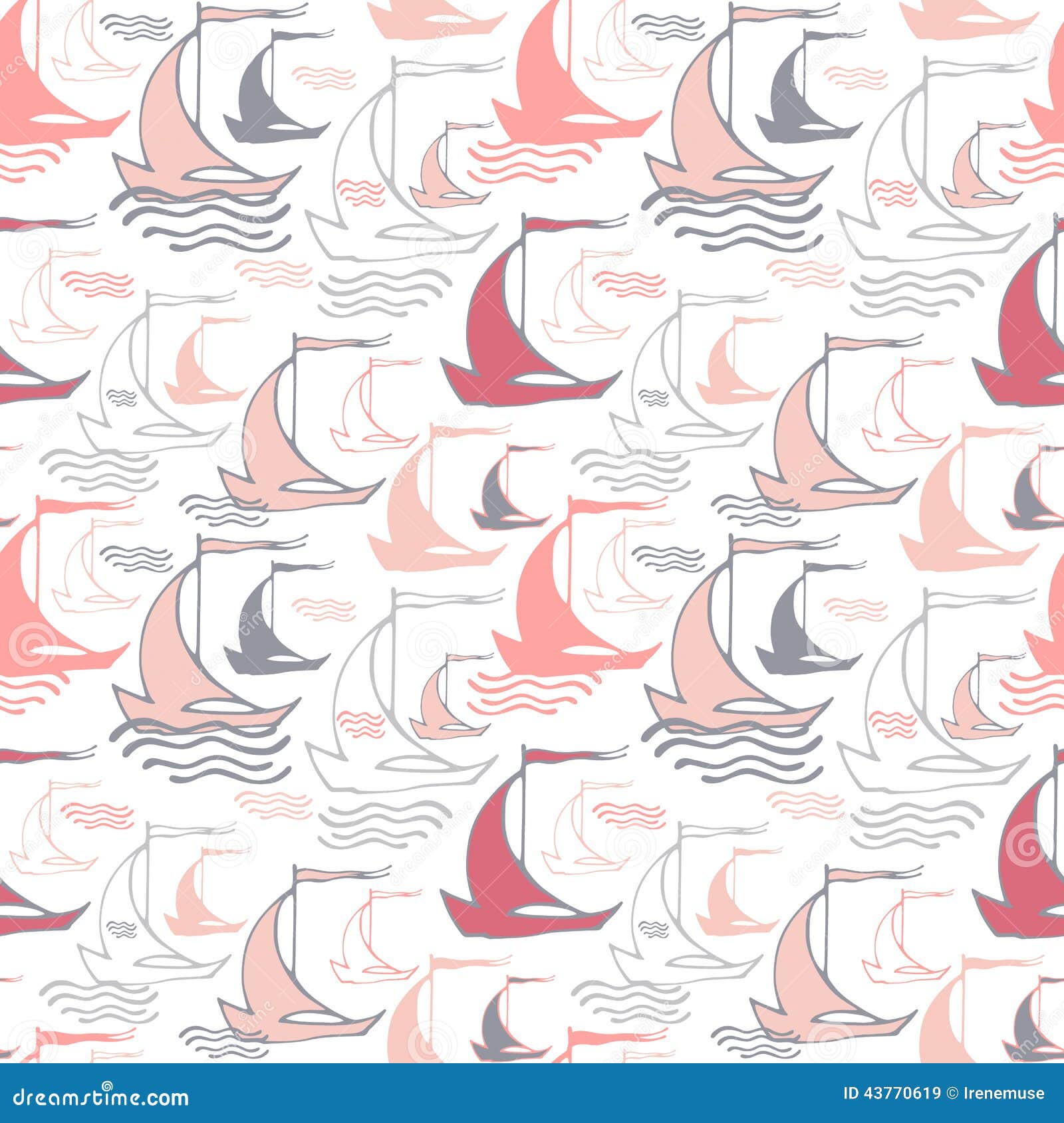 Seamless Nautical Pattern with Sailing Boats Stock Vector ...