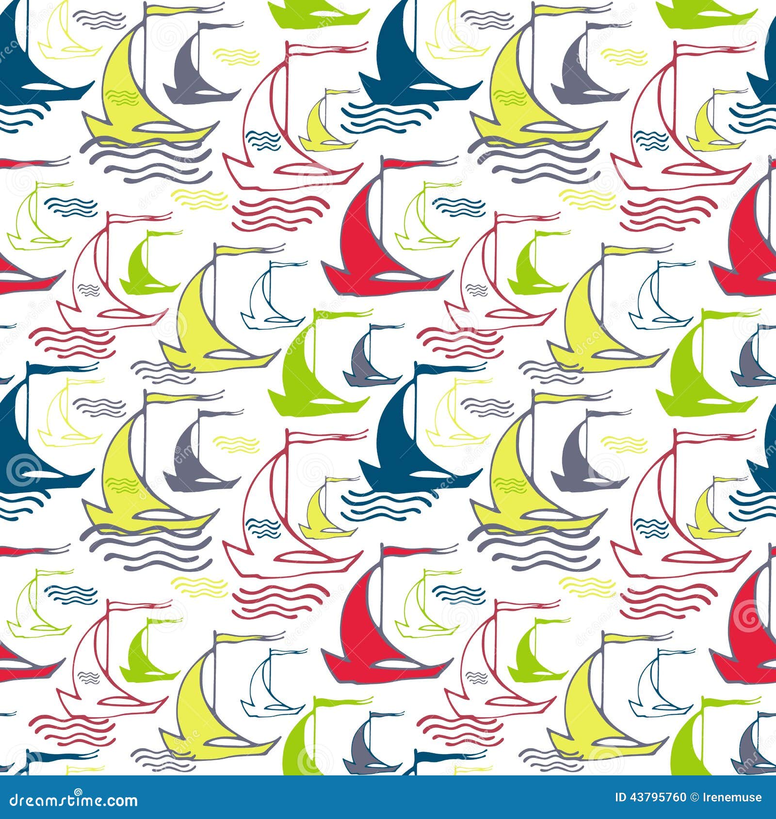 Seamless Nautical Pattern with Ships Stock Vector - Illustration of ...