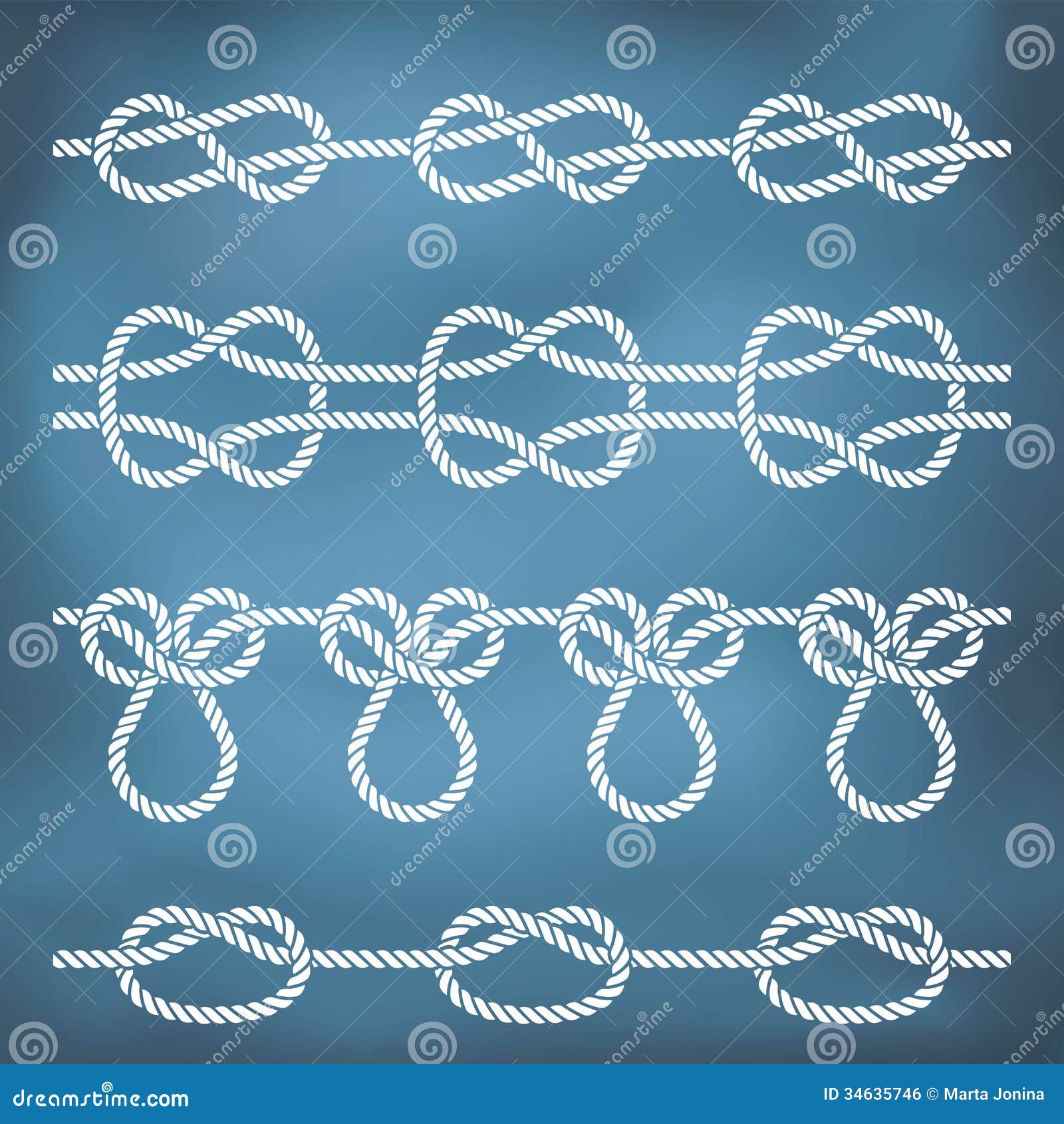 Seamless Nautical Rope Knot Borders Stock Vector - Illustration of ...