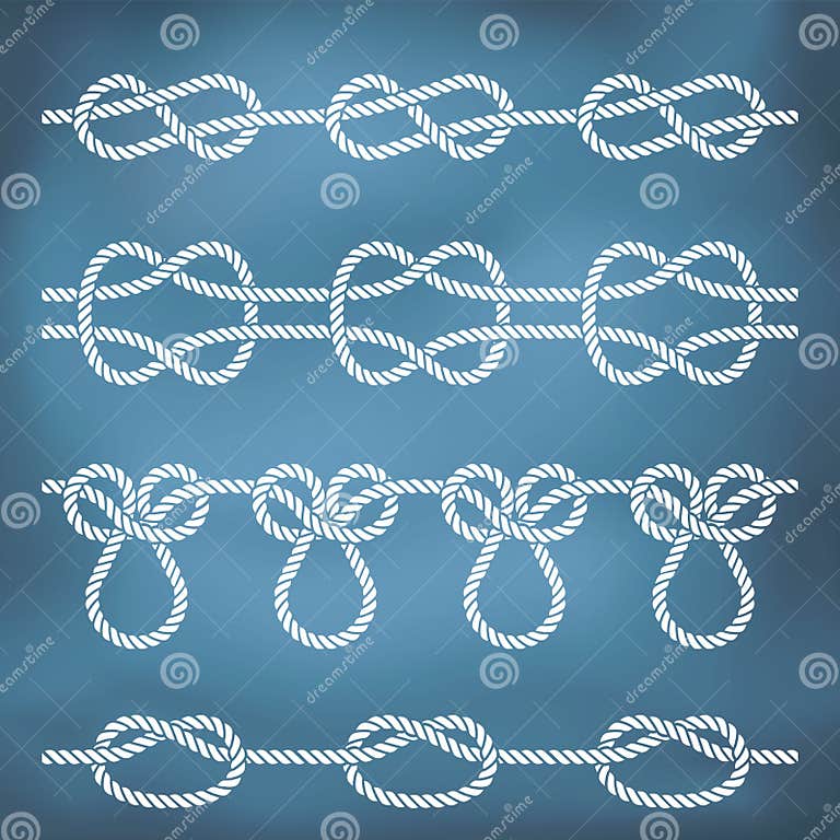 Seamless Nautical Rope Knot Borders Stock Vector - Illustration of ...