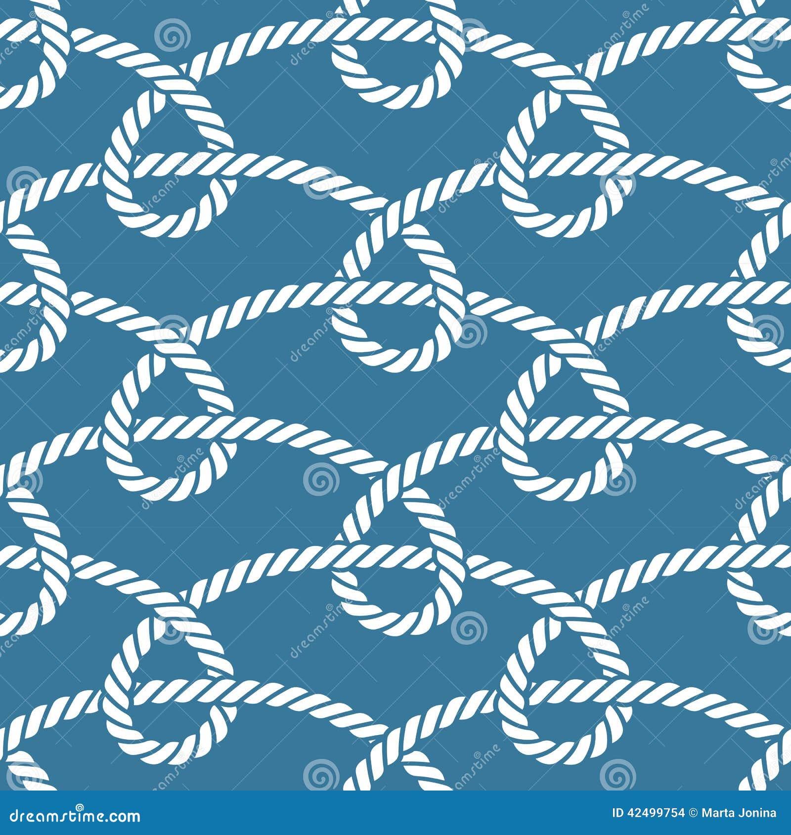 Seamless Nautical Rope Pattern Stock Illustration - Illustration of ...