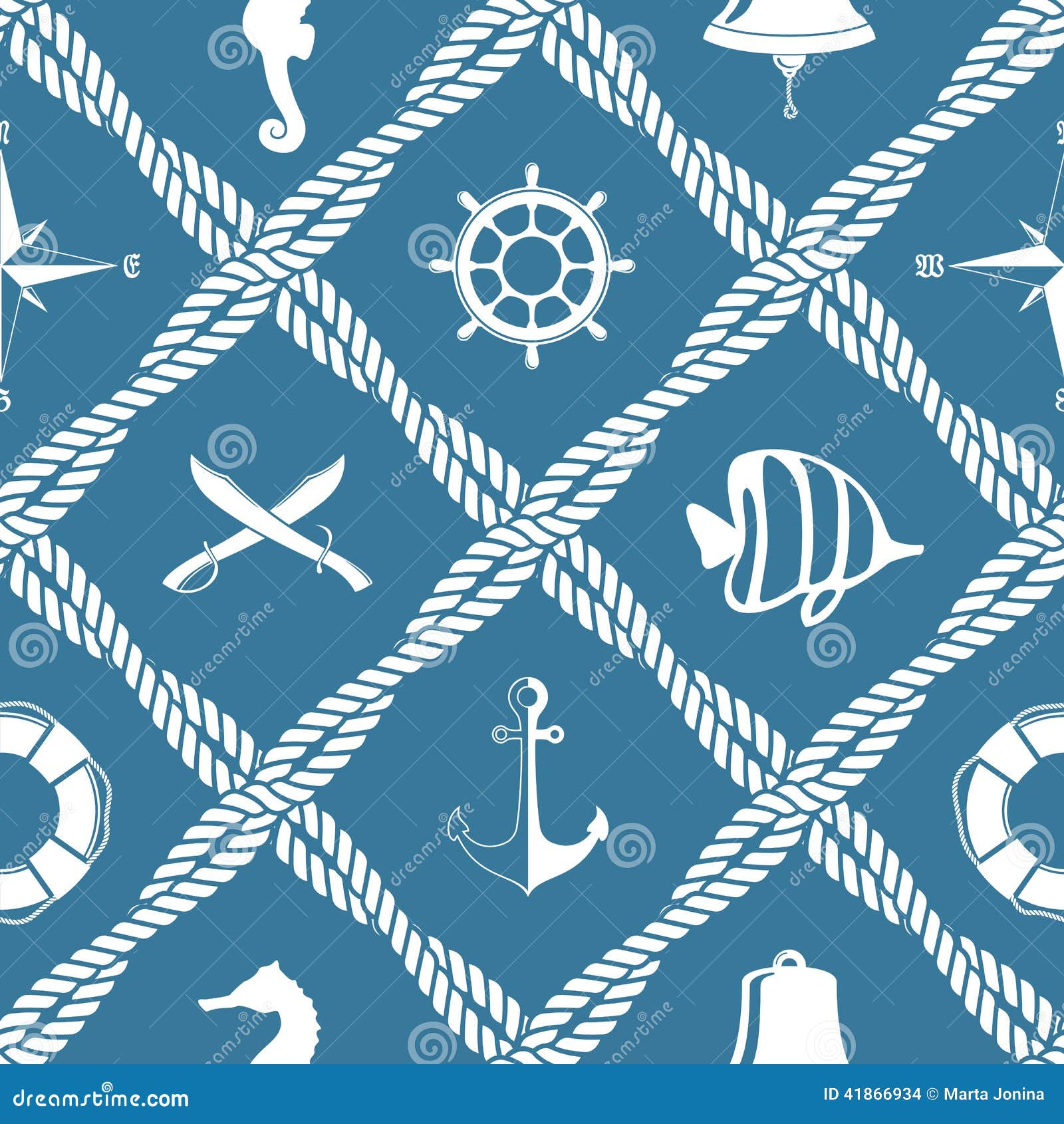 Seamless Nautical Rope Pattern Stock Illustration - Illustration of ...