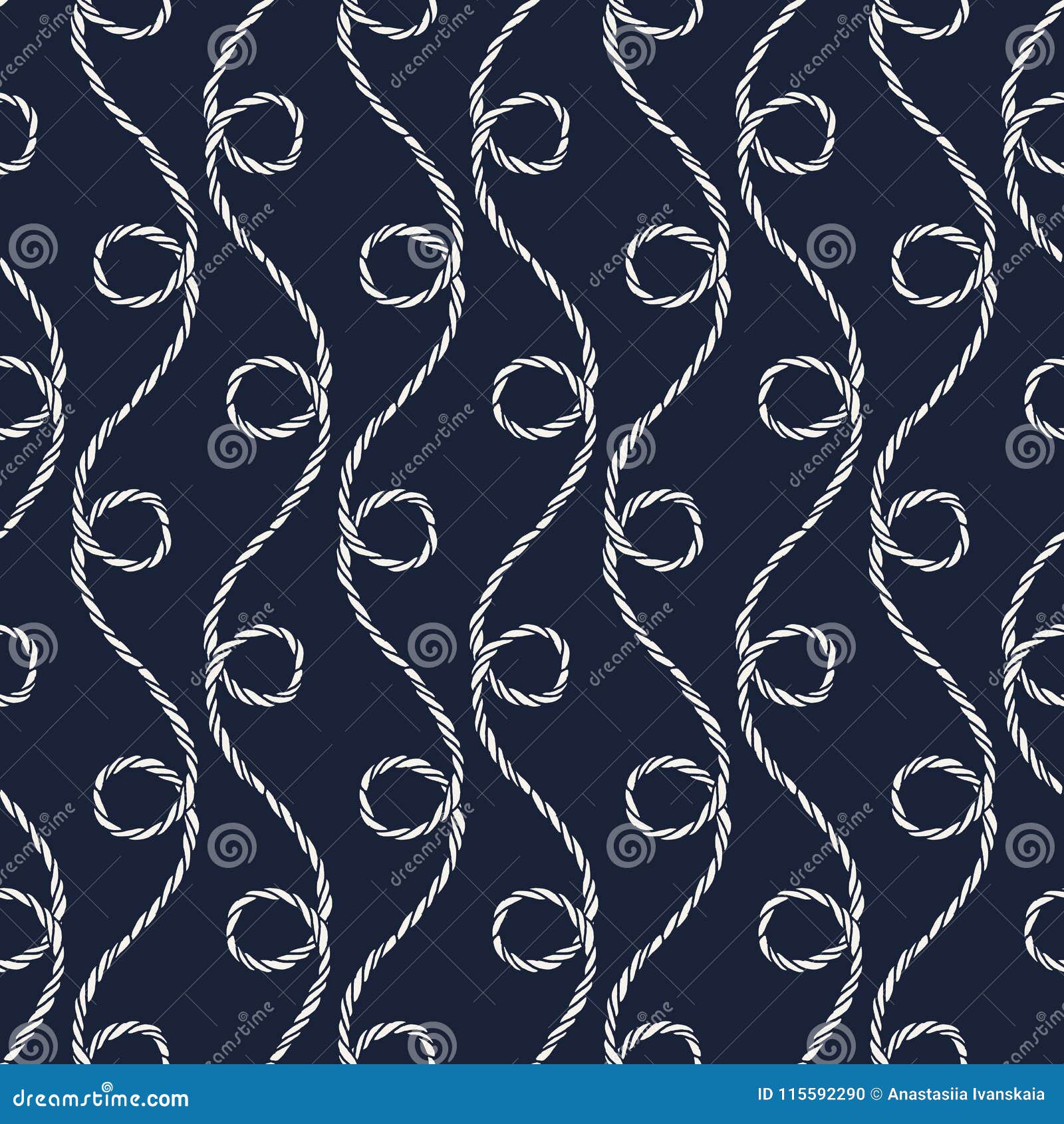 Seamless Nautical Rope Pattern Stock Vector - Illustration of marine ...