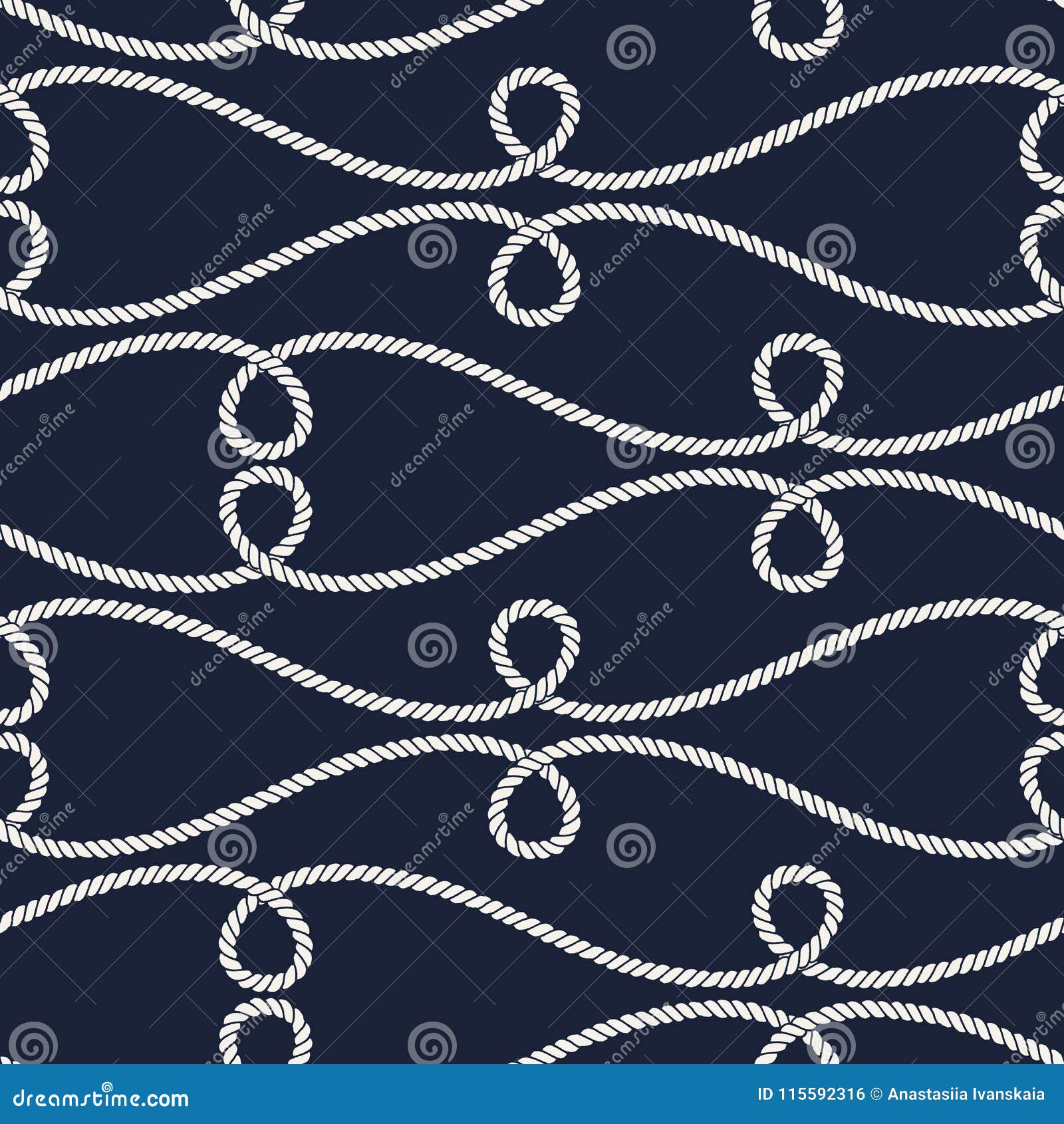 Seamless Nautical Rope Pattern Stock Vector - Illustration of loop ...