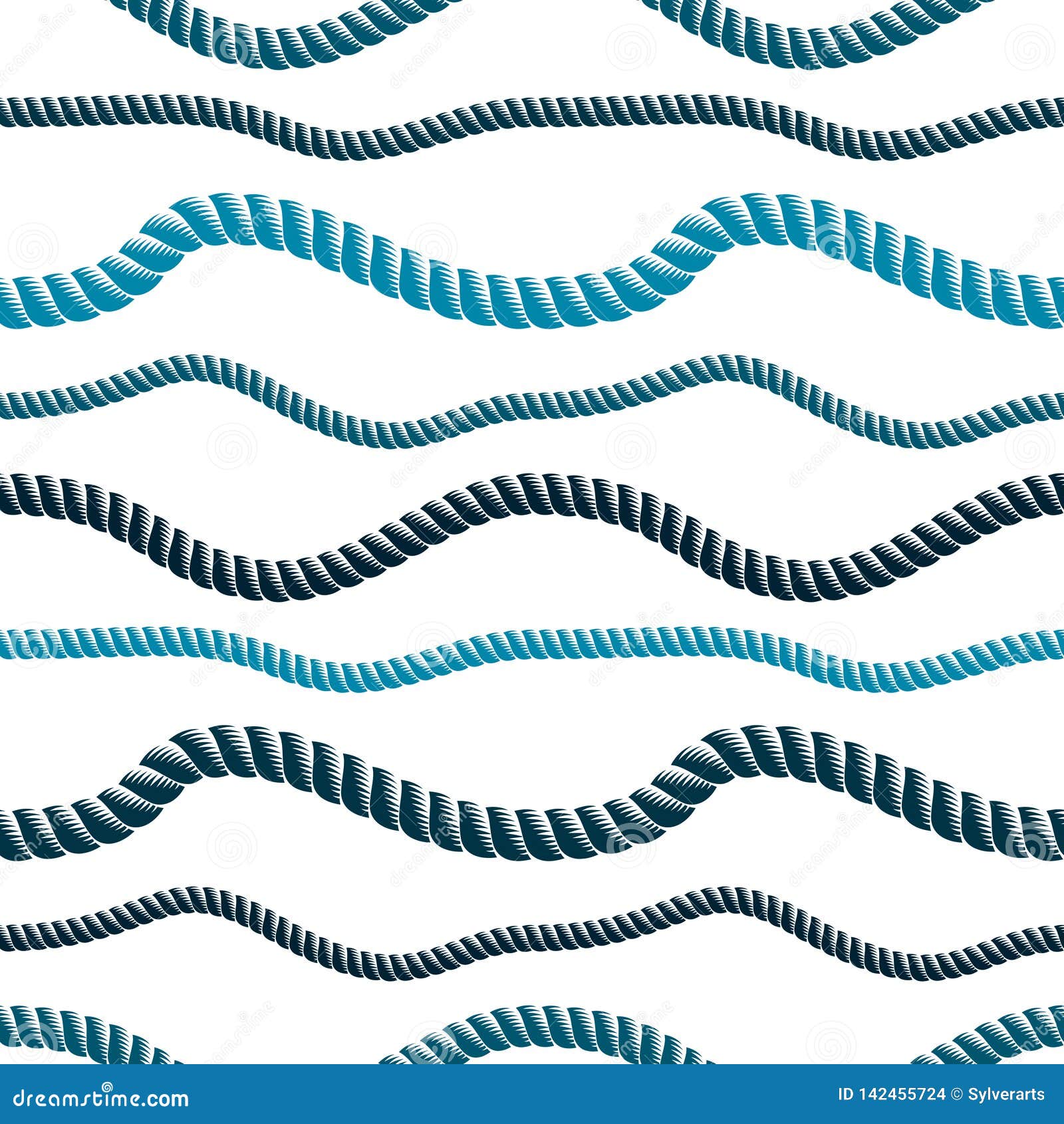 Seamless Nautical Rope Pattern Vector. Endless Navy Illustration with ...