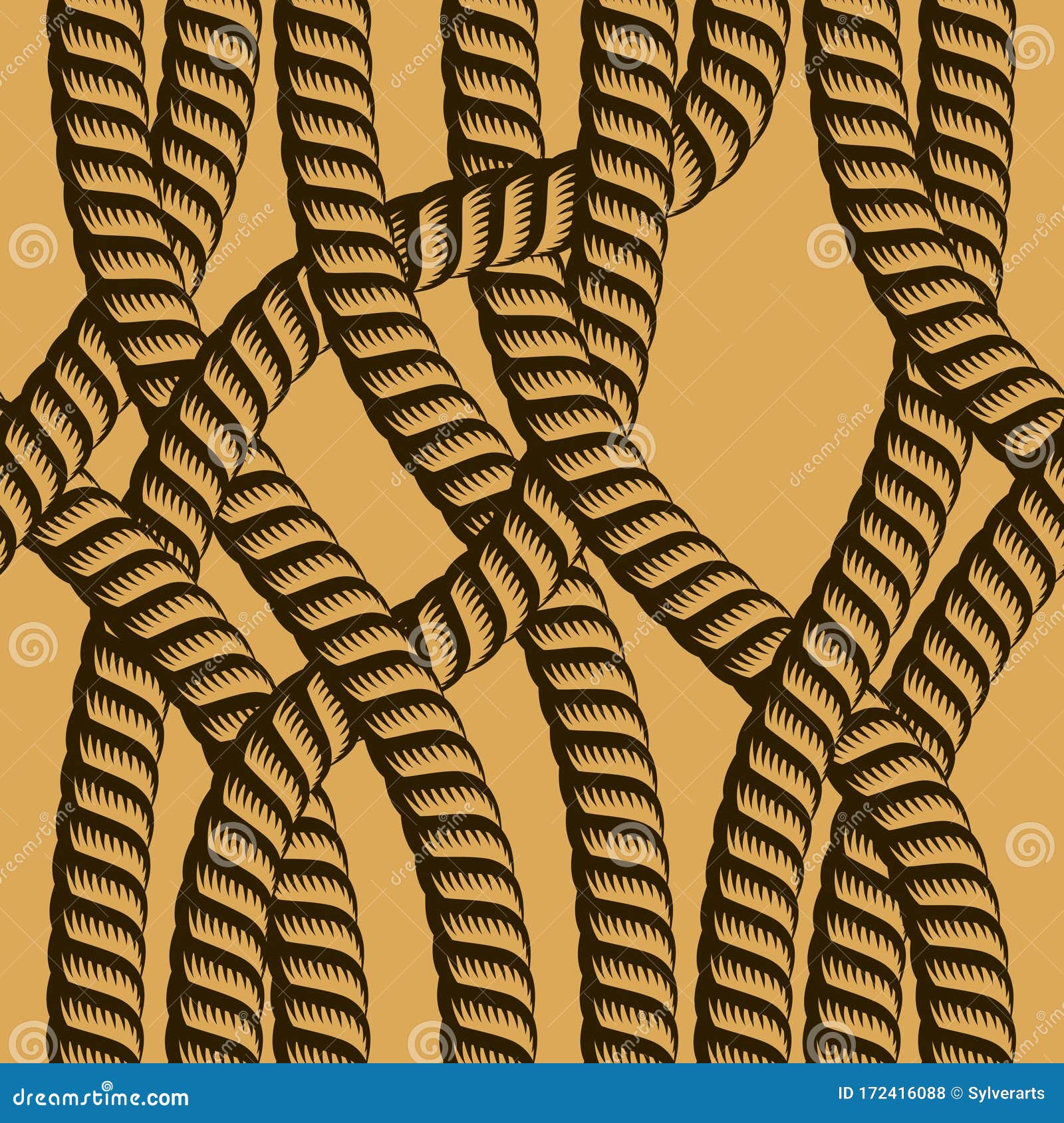 Seamless Nautical Rope Pattern Vector. Endless Navy Illustration with ...