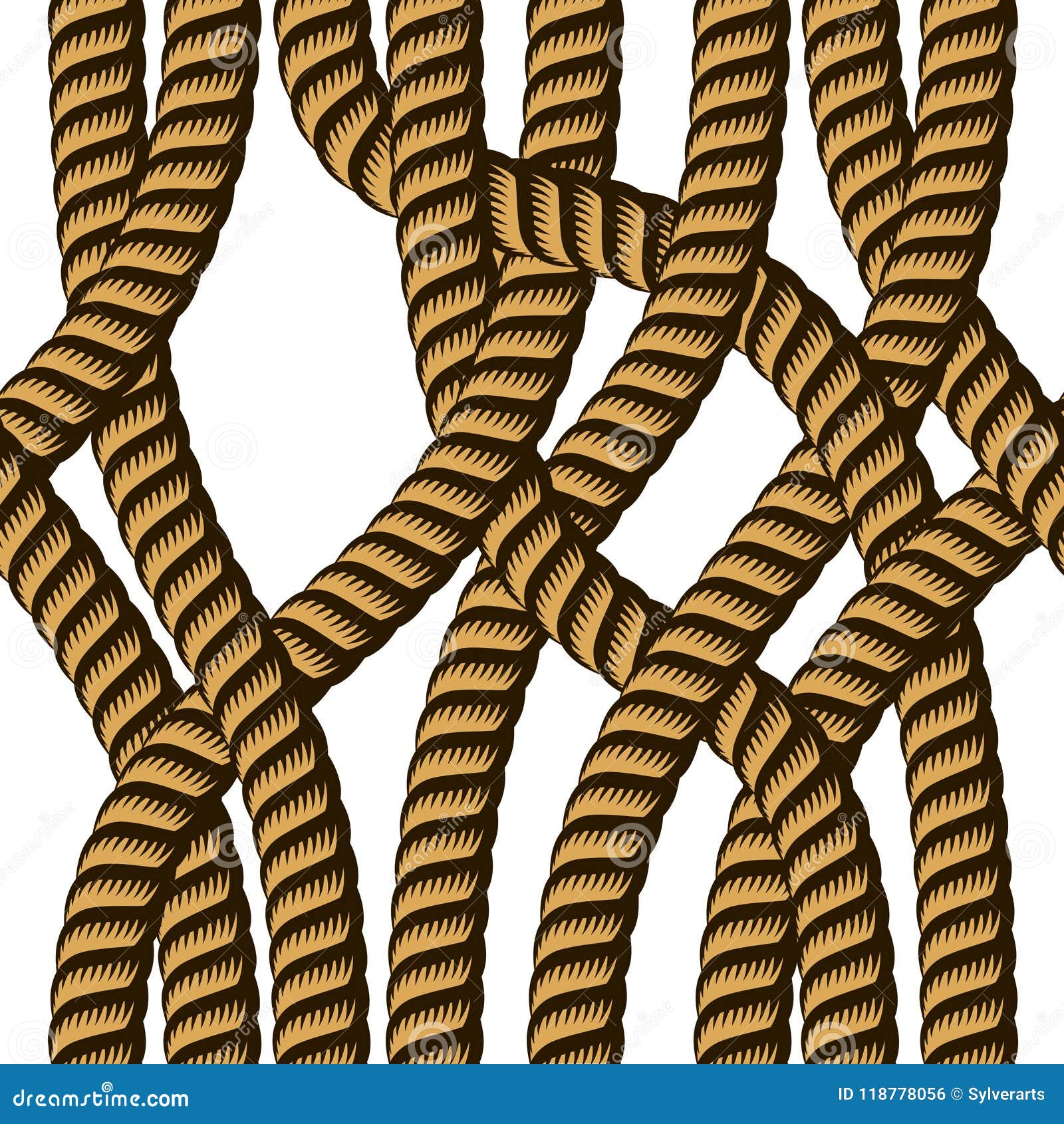 Seamless Nautical Rope Pattern Vector. Endless Navy Illustration Stock ...