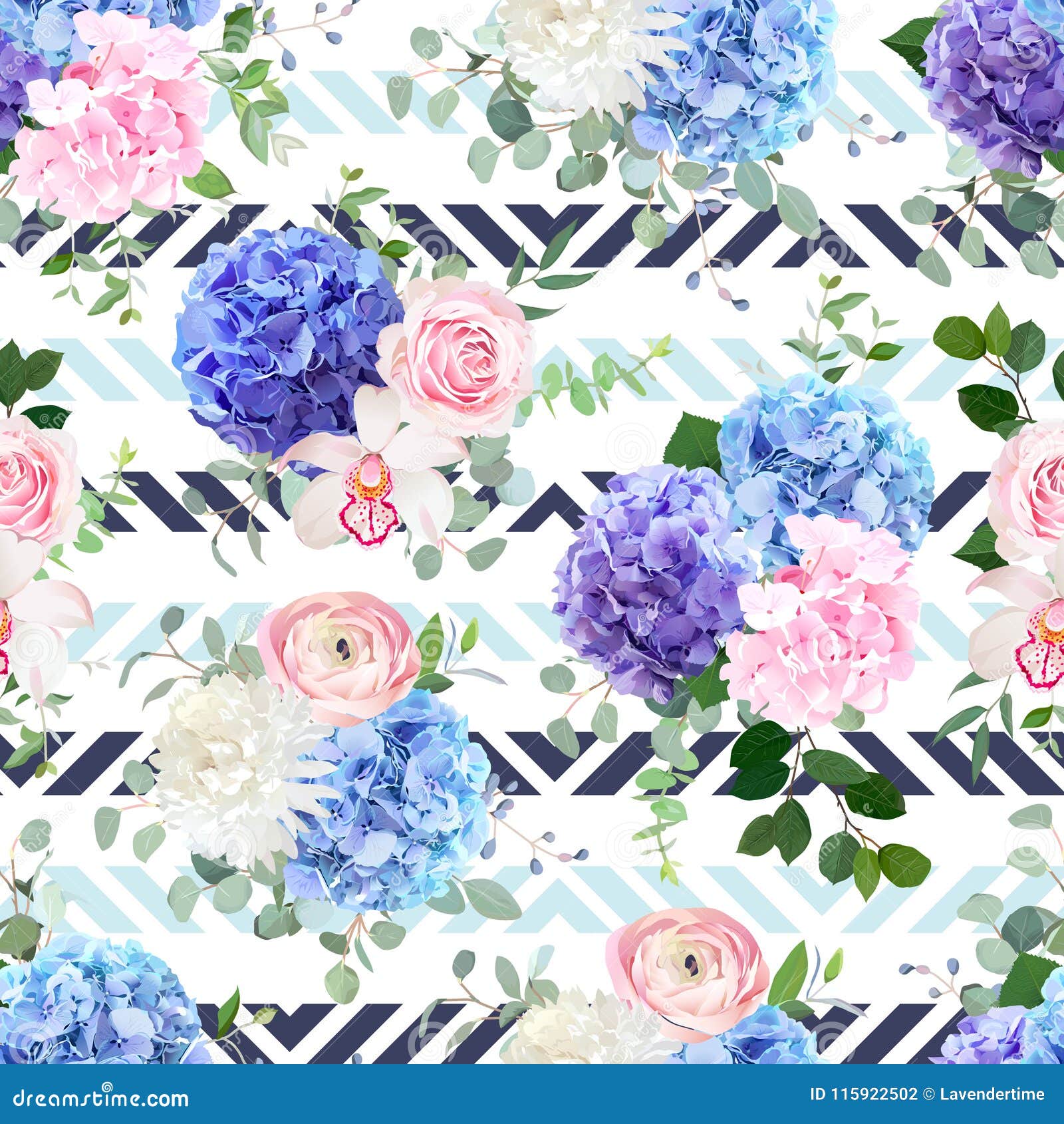 Seamless Navy Blue Triangle Striped Vector Pattern Stock Vector ...