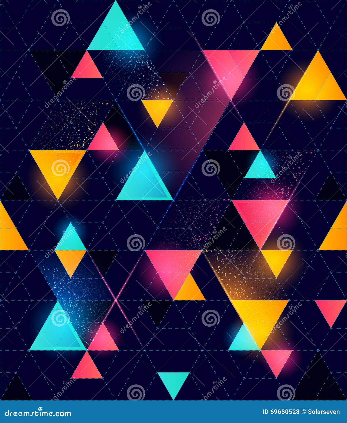 Seamless Neon Palm Pattern Cartoon Vector | CartoonDealer.com #74691615