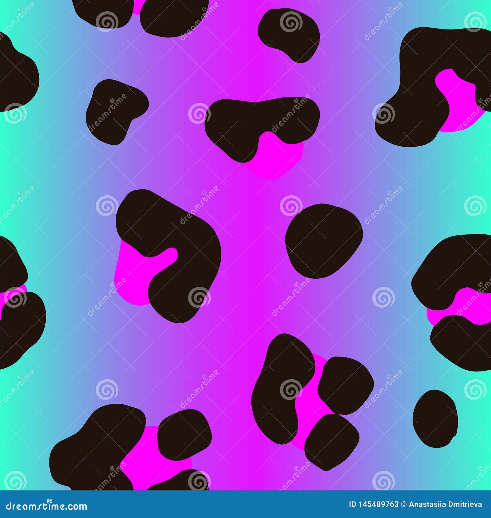 Seamless Neon Leopard Pattern Stock Vector - Illustration of black ...